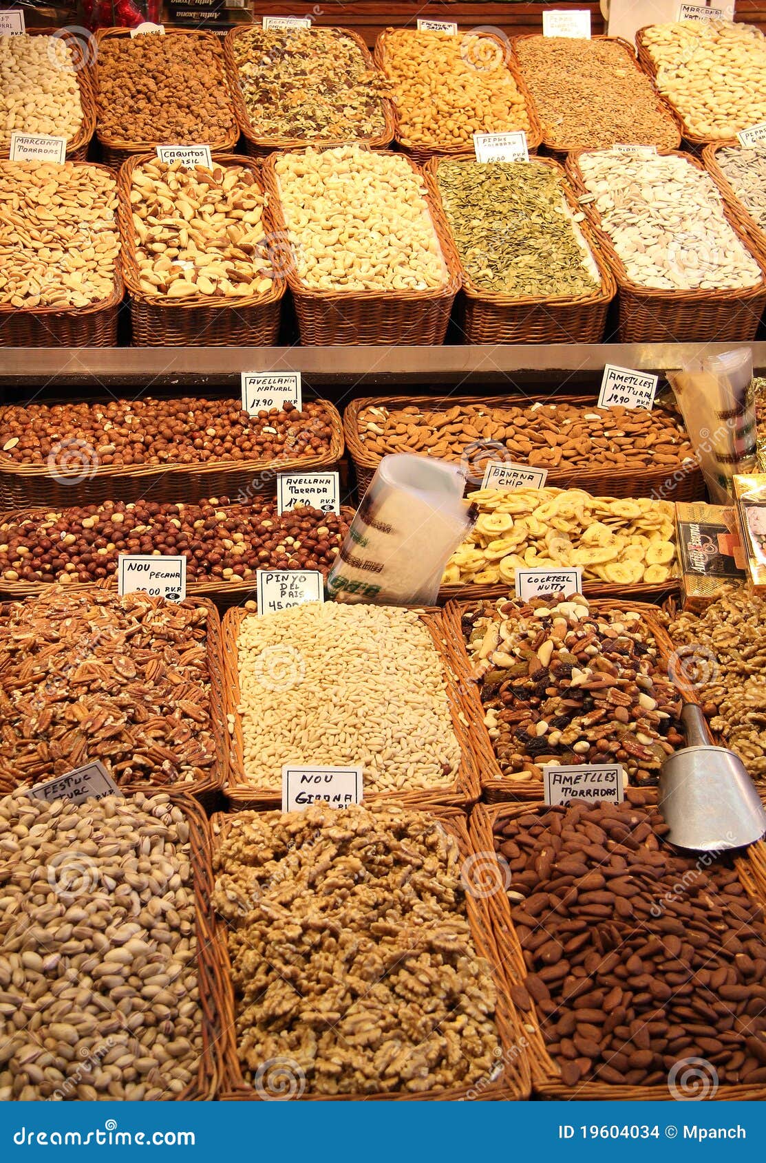 A Stand with Nuts in Fruit Market Stock Photo - Image of euro, cuisine ...