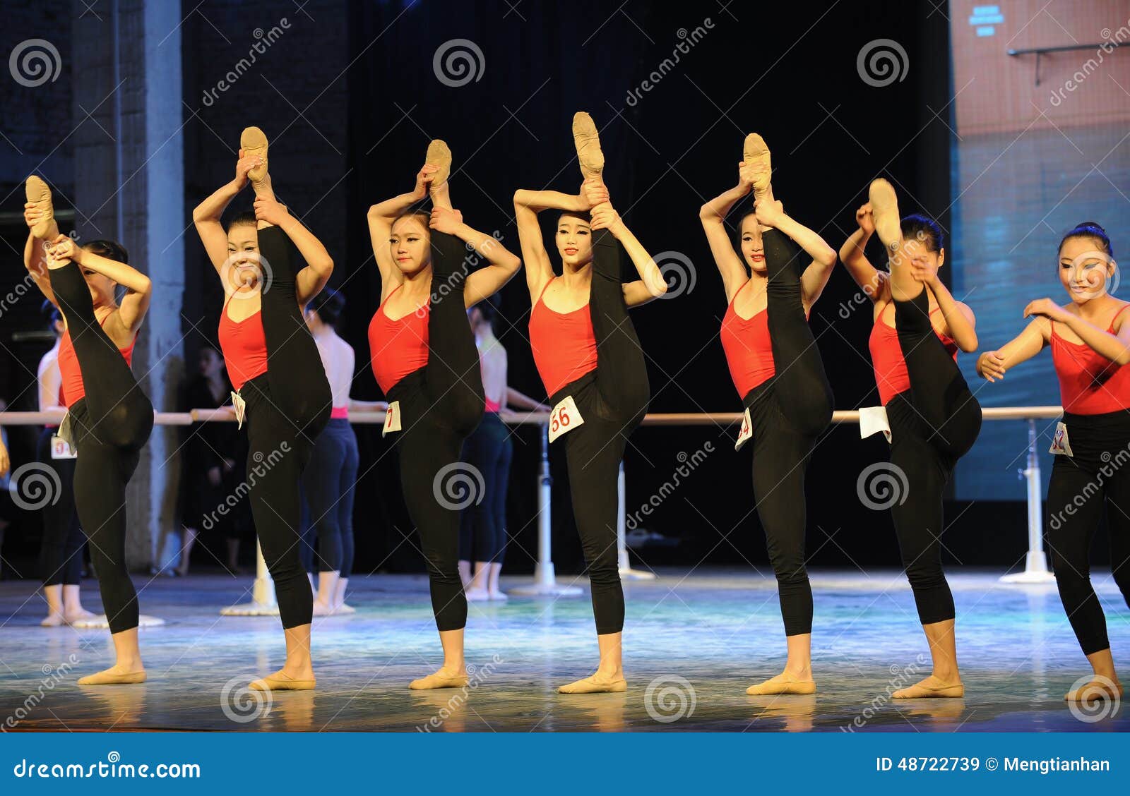 Stand on One Leg-Basic Dance Training Course Editorial Stock Image ...