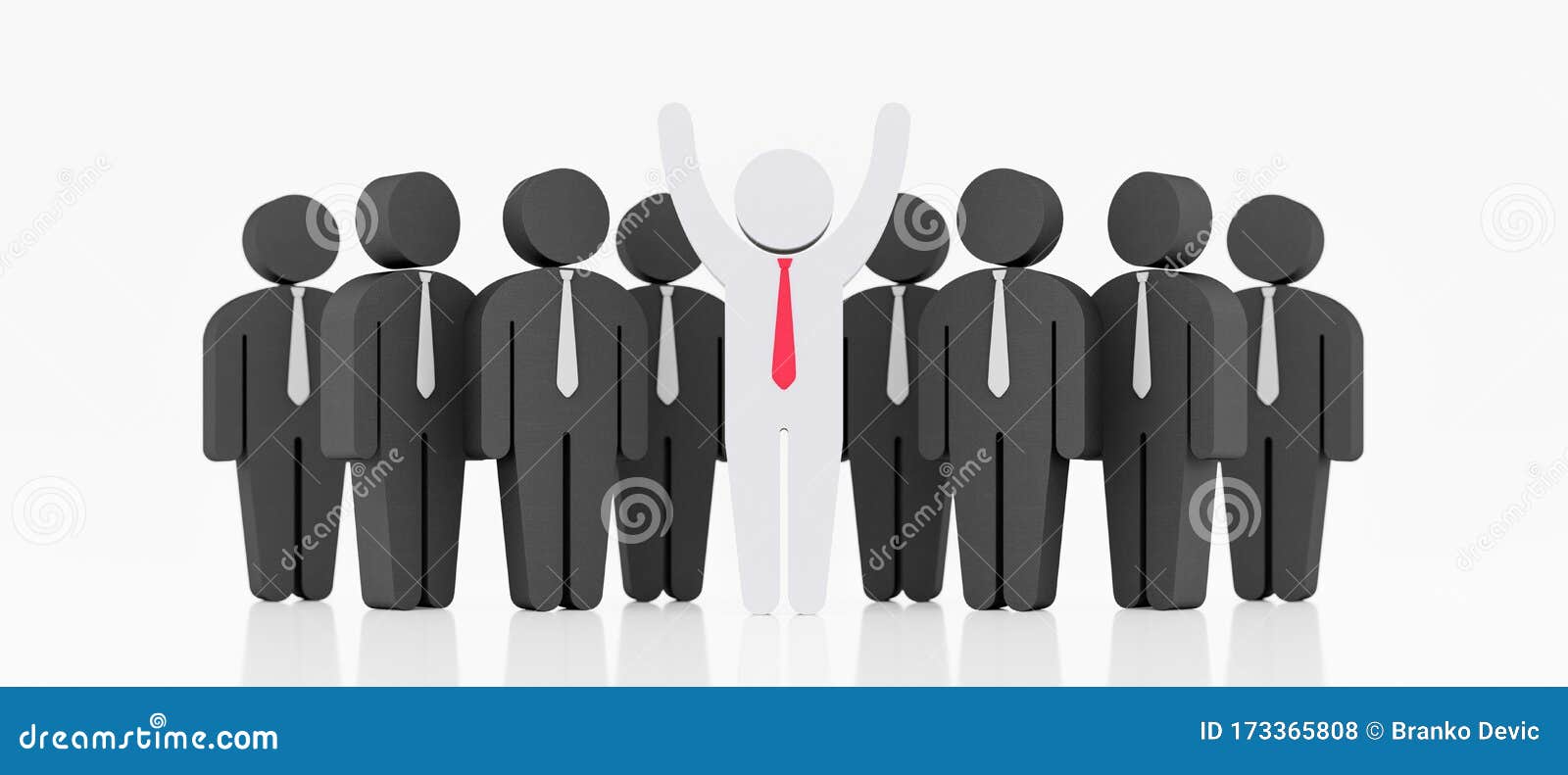 Stand Out from the Crowd and Be Different Concept 3d Render Stock ...