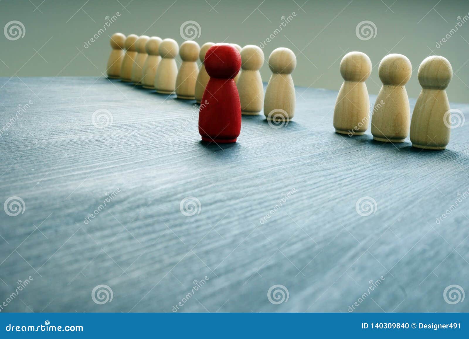 Stand Out from the Crowd. Red Figurine As Symbol of Uniqueness Stock ...