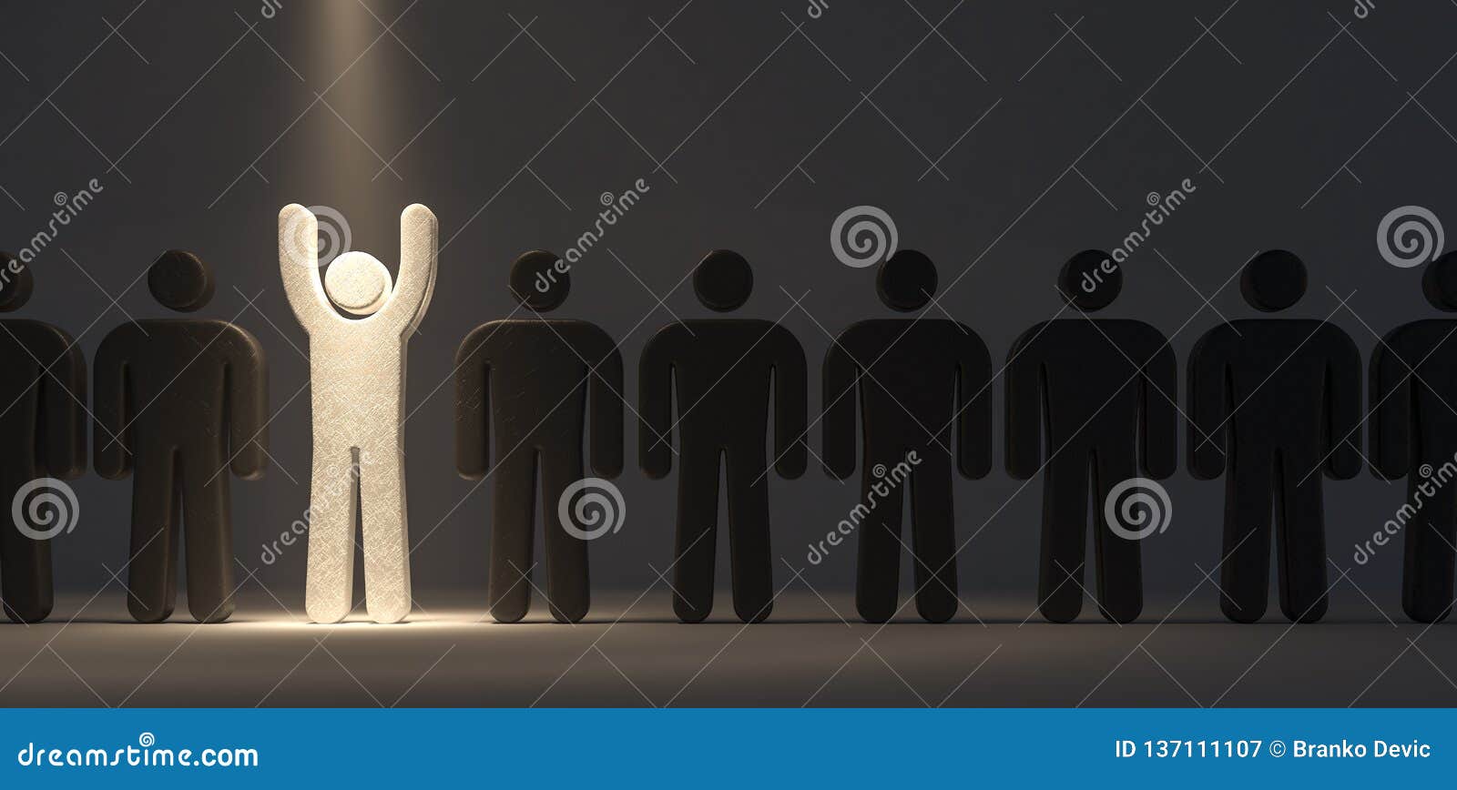 Stand Out from the Crowd and Different Concept 3d Render Stock ...