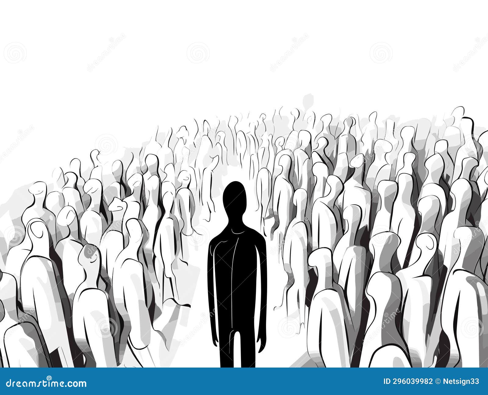 Stand Out from the Crowd Model. in Hand-drawn Style Stock Vector ...
