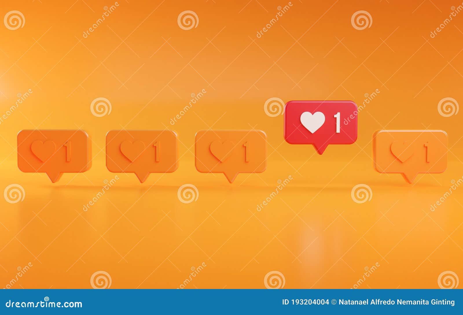 Stand Out Love Notification Icon Concept 3D Rendering Stock ...
