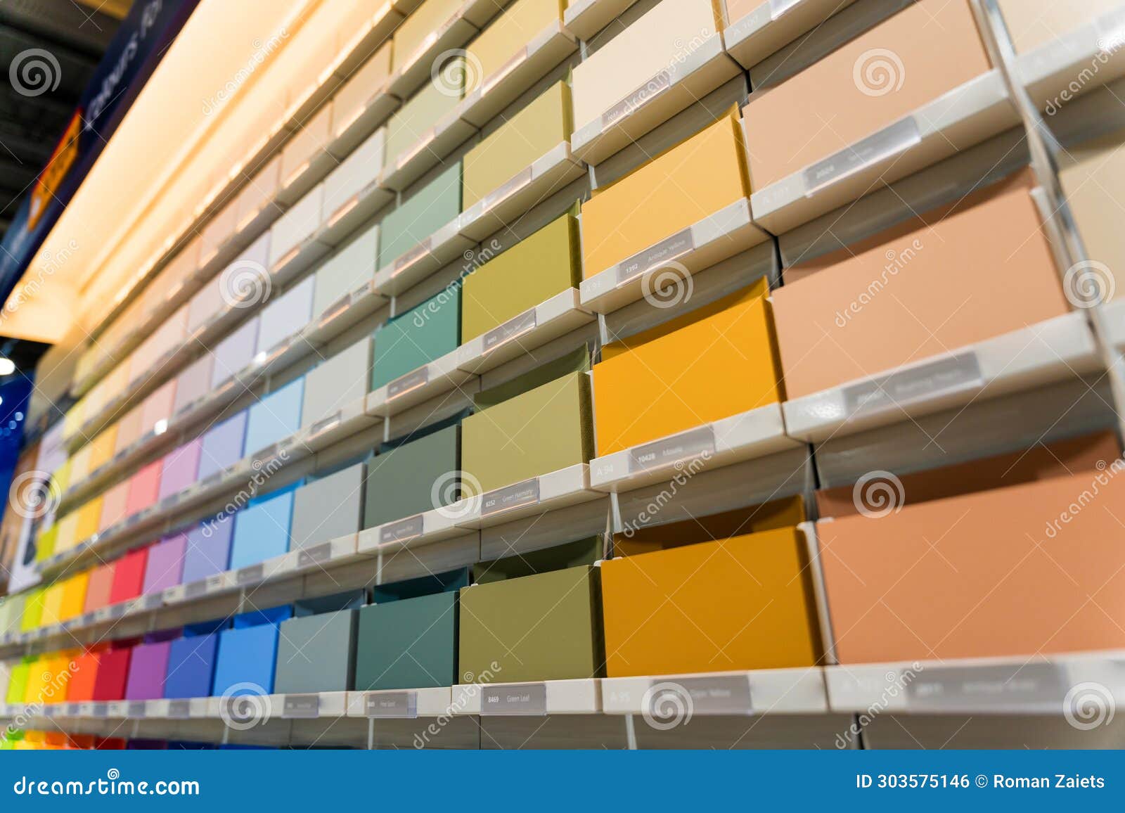 Stand of Paint Samples for Wall Painting at the Shop Stock Photo ...