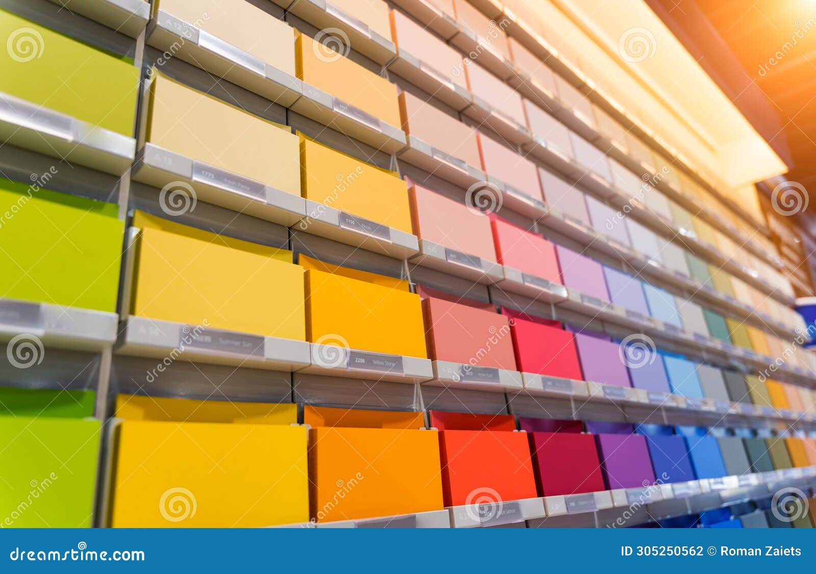 Stand of Paint Samples for Wall Painting at the Shop Stock Photo ...