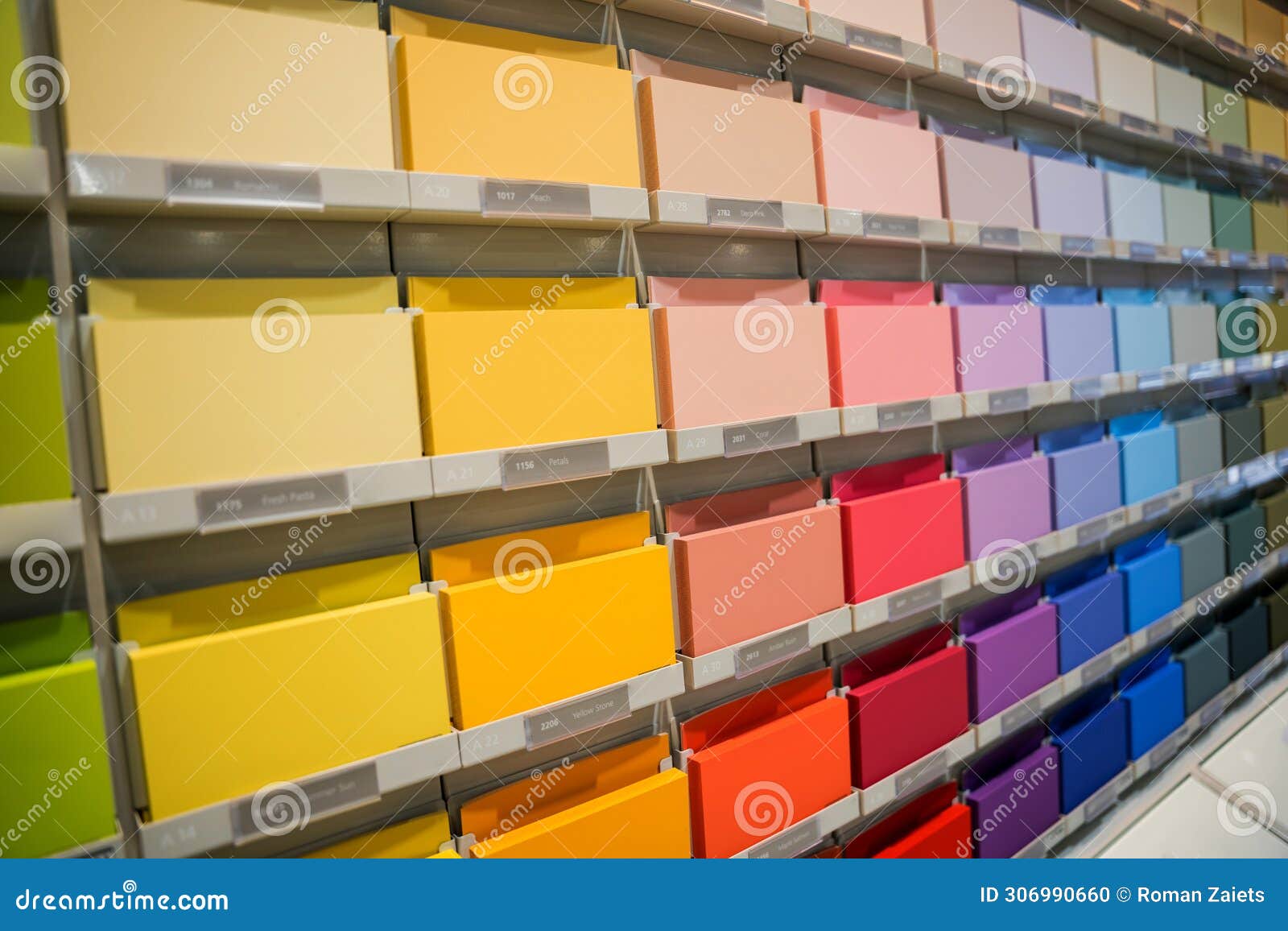 Stand of Paint Samples for Wall Painting at the Shop Stock Photo ...