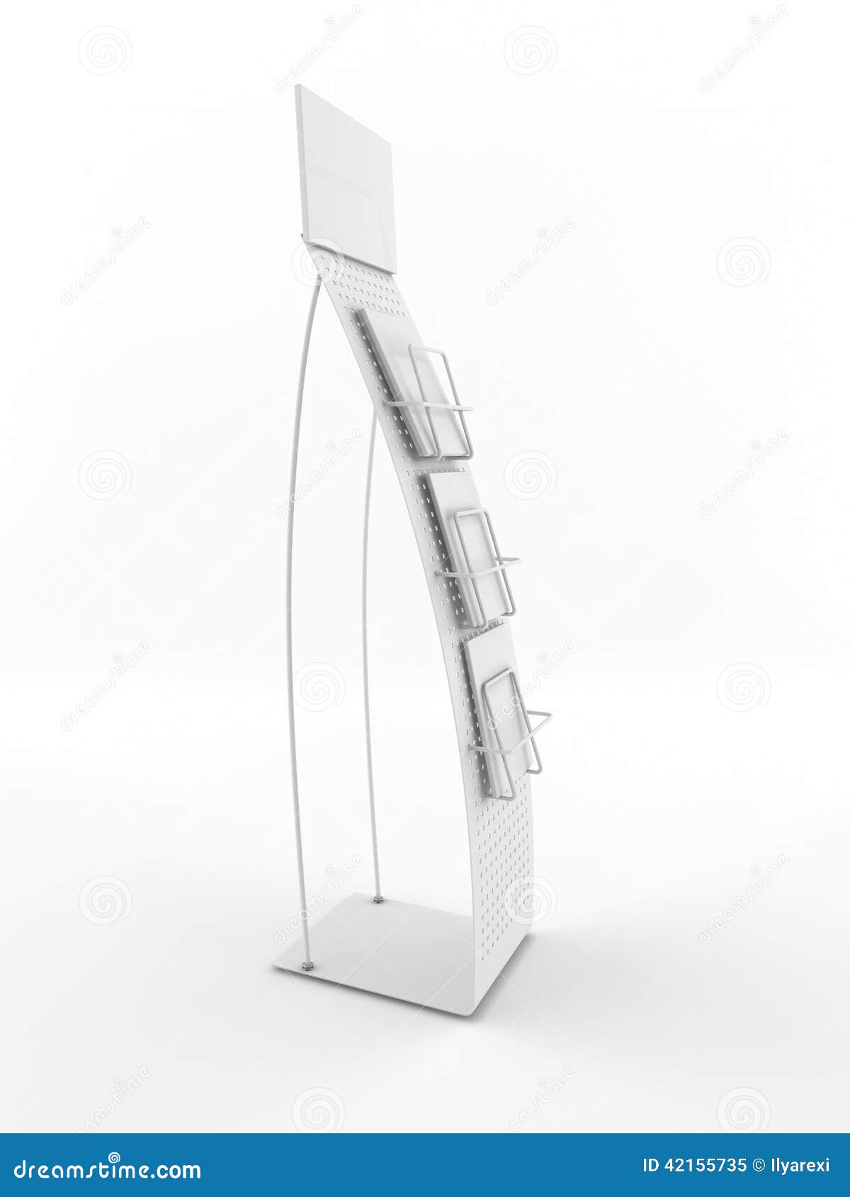 Stand with Promotional Materials Stock Illustration - Illustration of ...