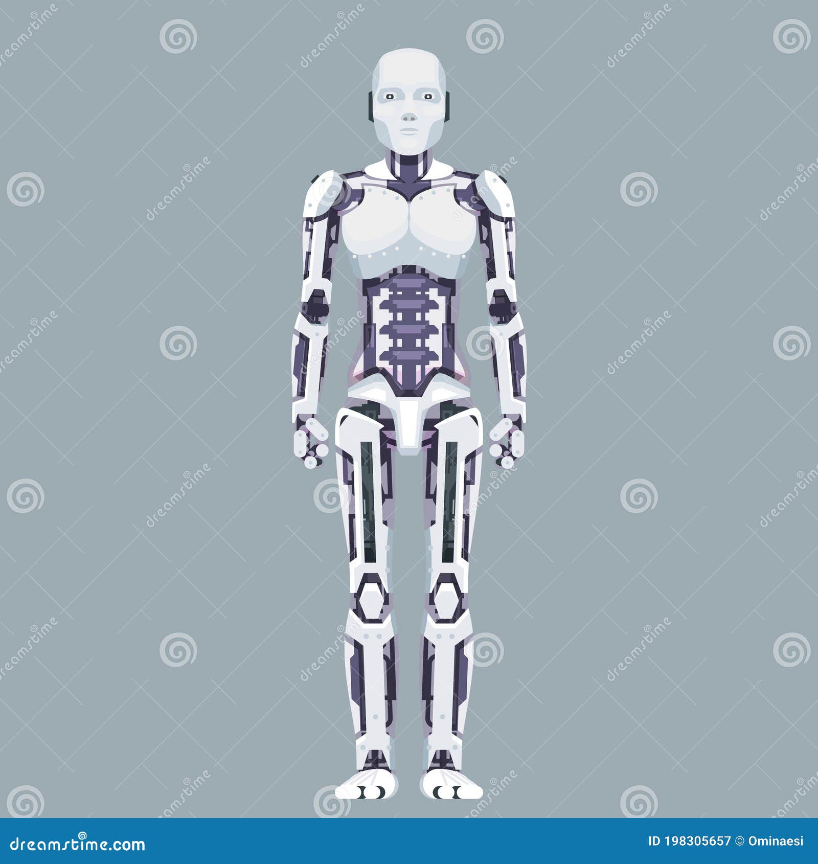 Stand Robot Android Technology Science Fiction Future 3d Design Vector ...