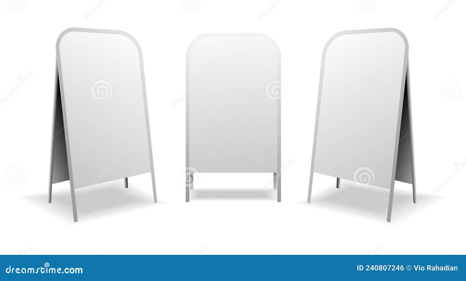 Realistic Sidewalk Display Board Design Template Isolated On White ...