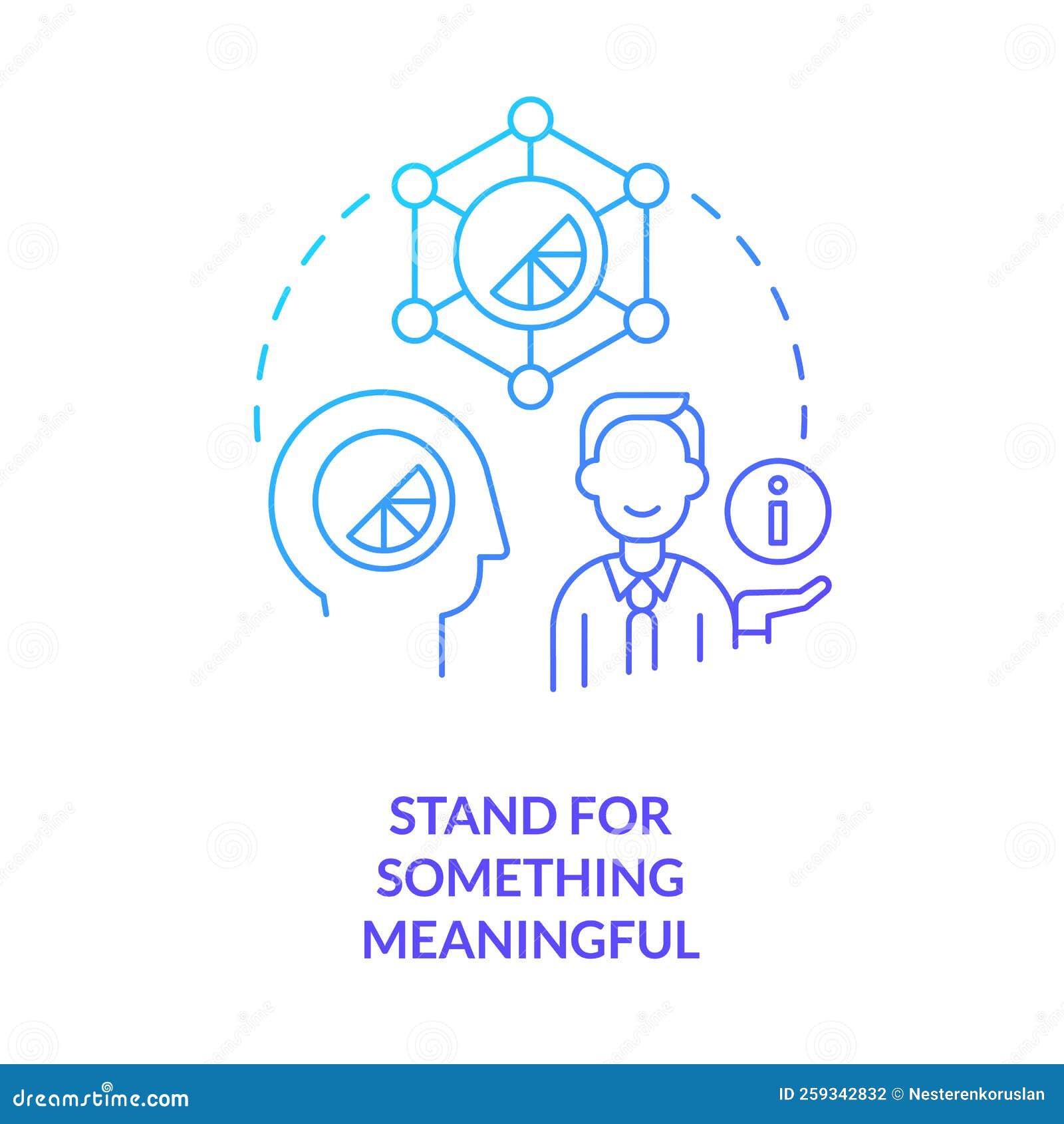 Stand for Something Meaningful Concept Blue Gradient Icon Stock Vector ...