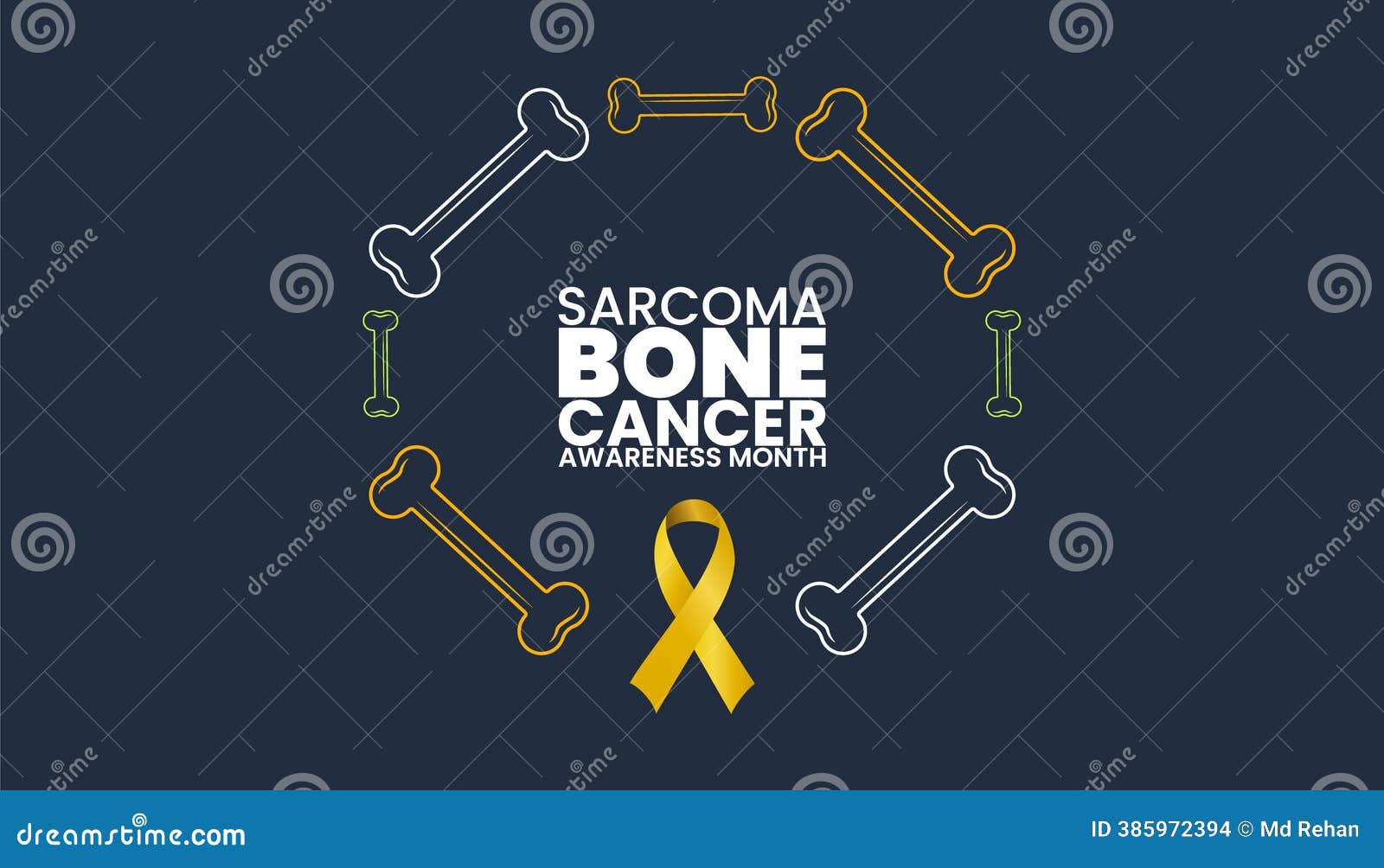 Sarcoma And Bone Cancer Awareness Week. Yellow Color Ribbon Isolated On ...