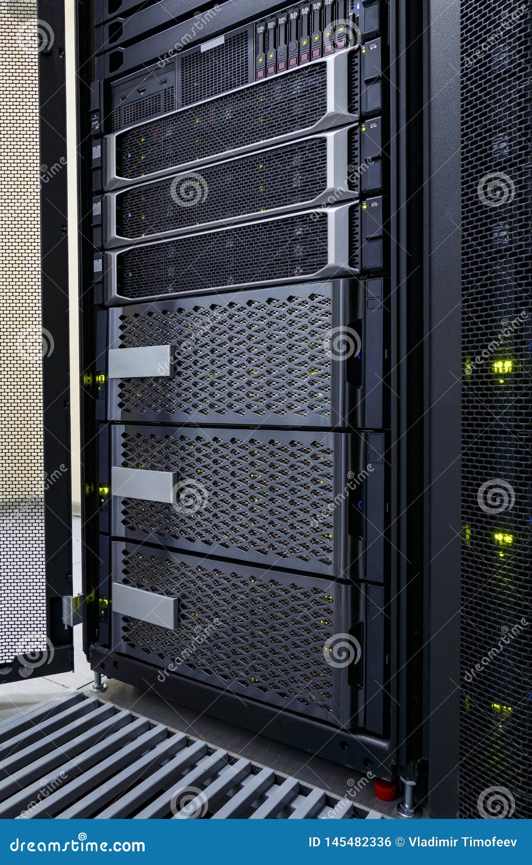 Stand with Supercomputer Server Hardware in the Server Room Stock Photo ...