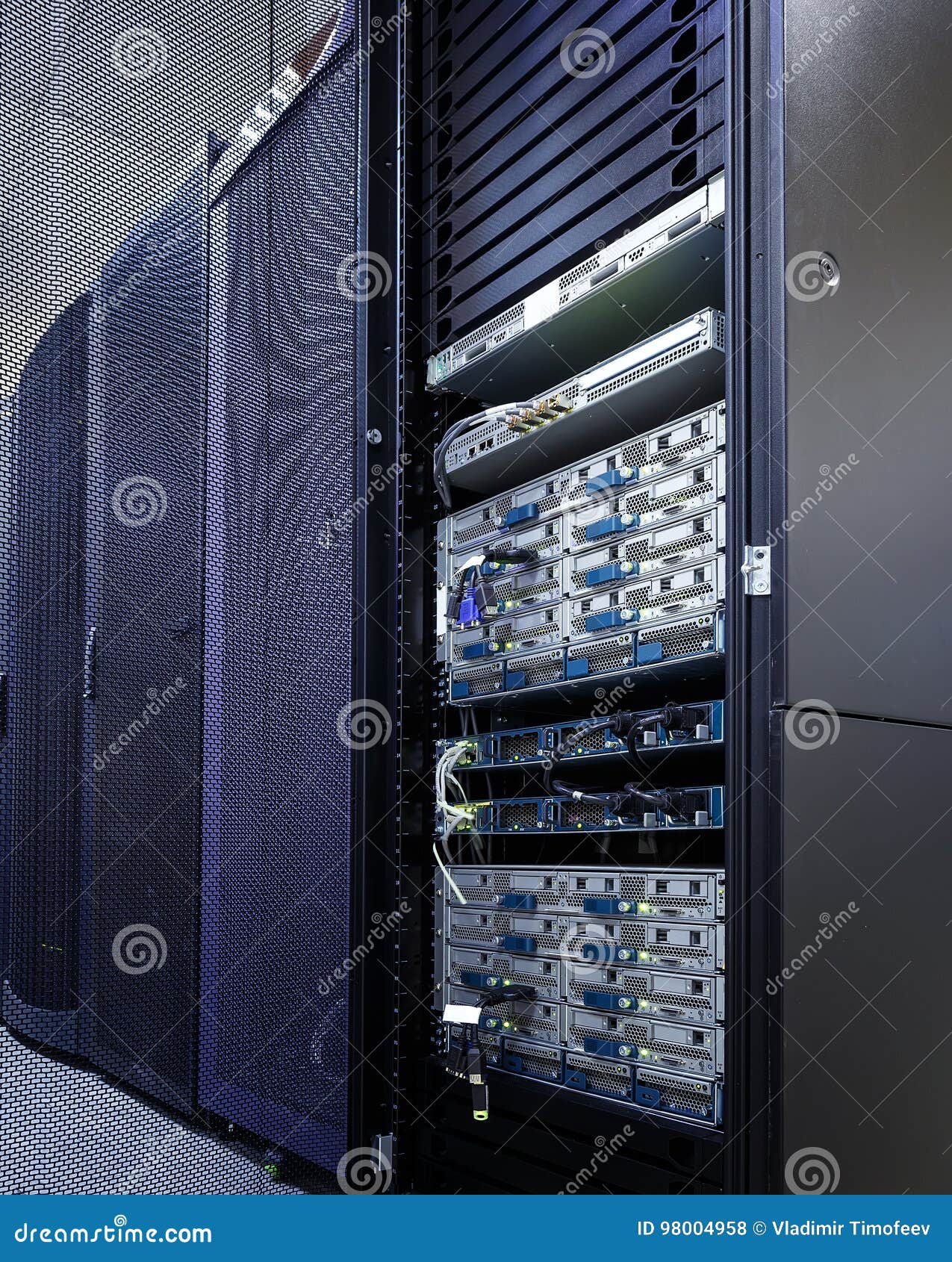 Stand with Supercomputers of the Modern Data Center with the Door Open ...