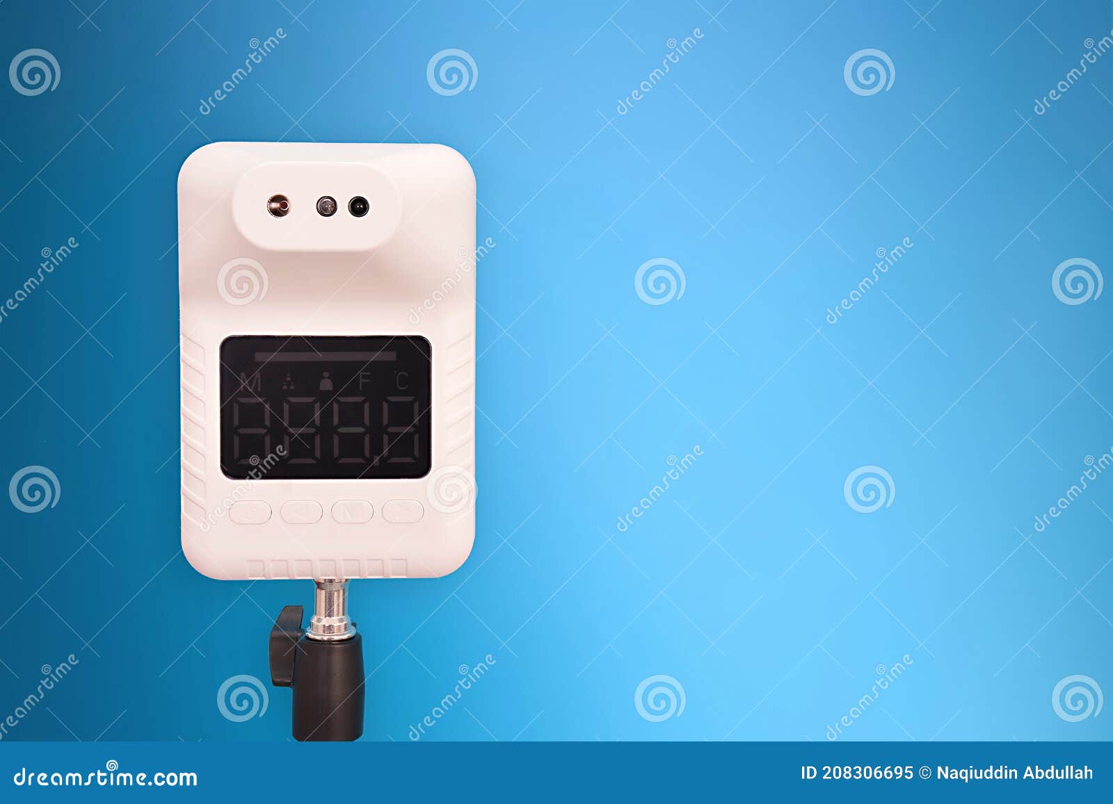 Stand Temperature Scanner with Blue Background Stock Image - Image of ...