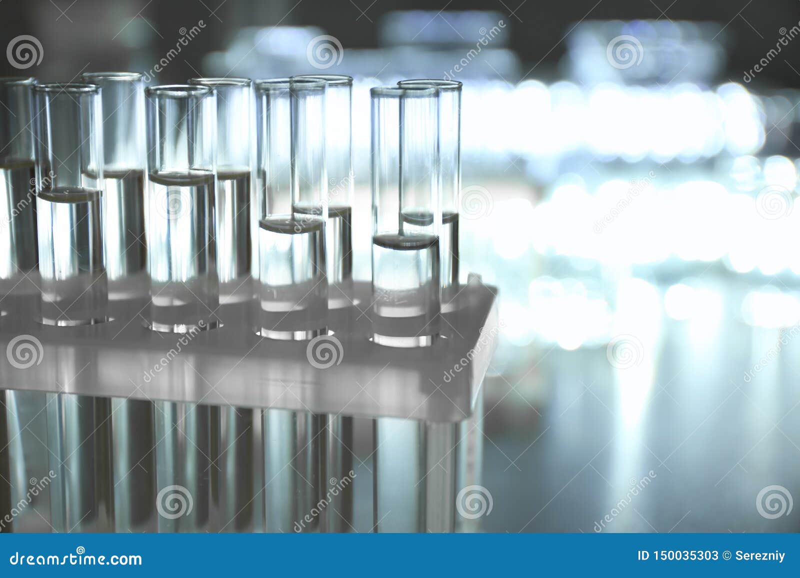 Stand with Test Tubes, Closeup Stock Image - Image of glass, liquid ...