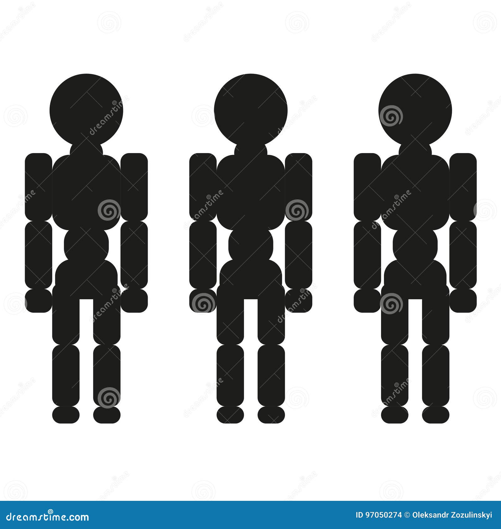 Stand Three People Sign Illustration. Vector. Black Icon on White ...