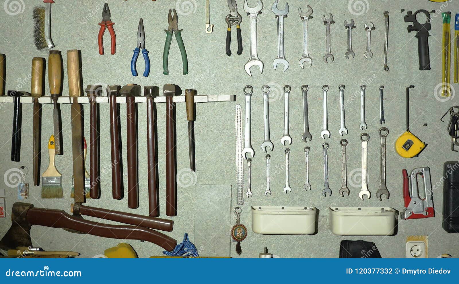 Stand with Tools. the Tools are Arranged in Order Stock Footage - Video ...