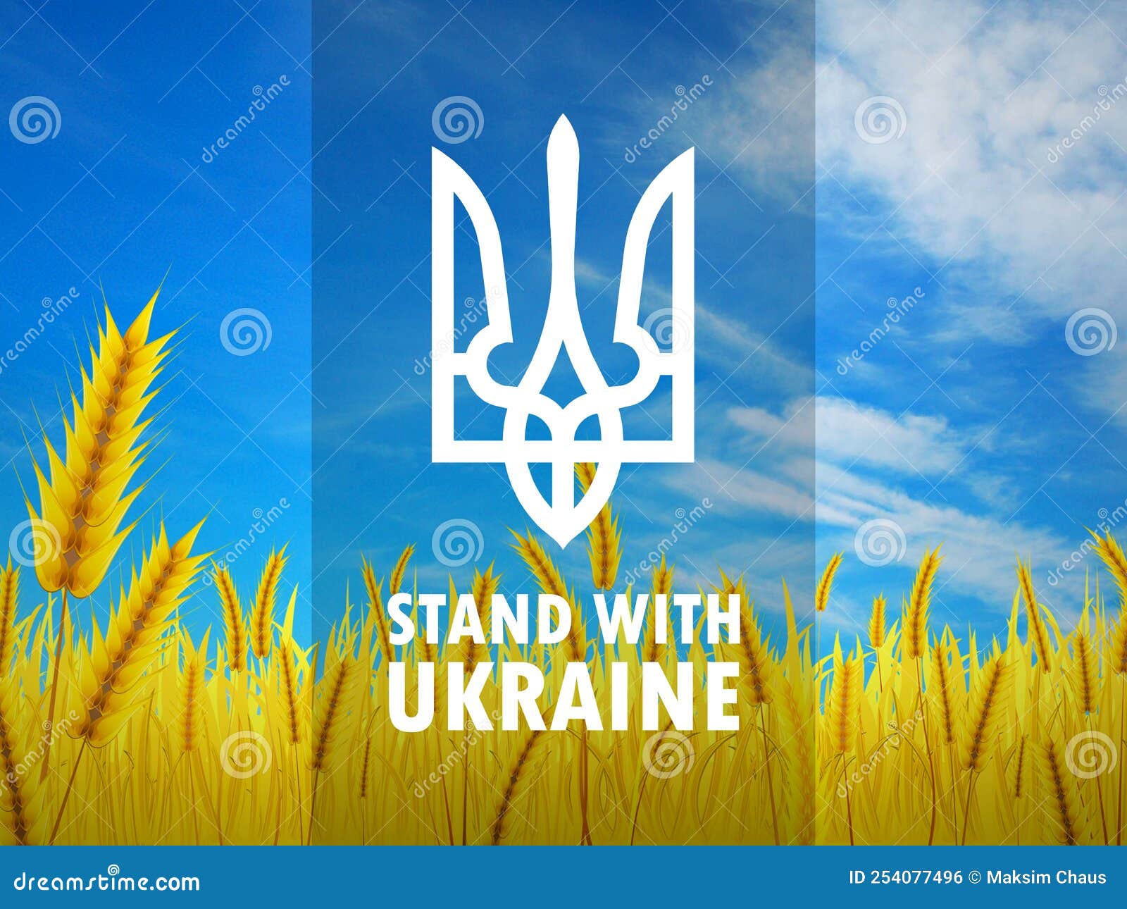 Stand with Ukraine stock illustration. Illustration of stand - 254077496