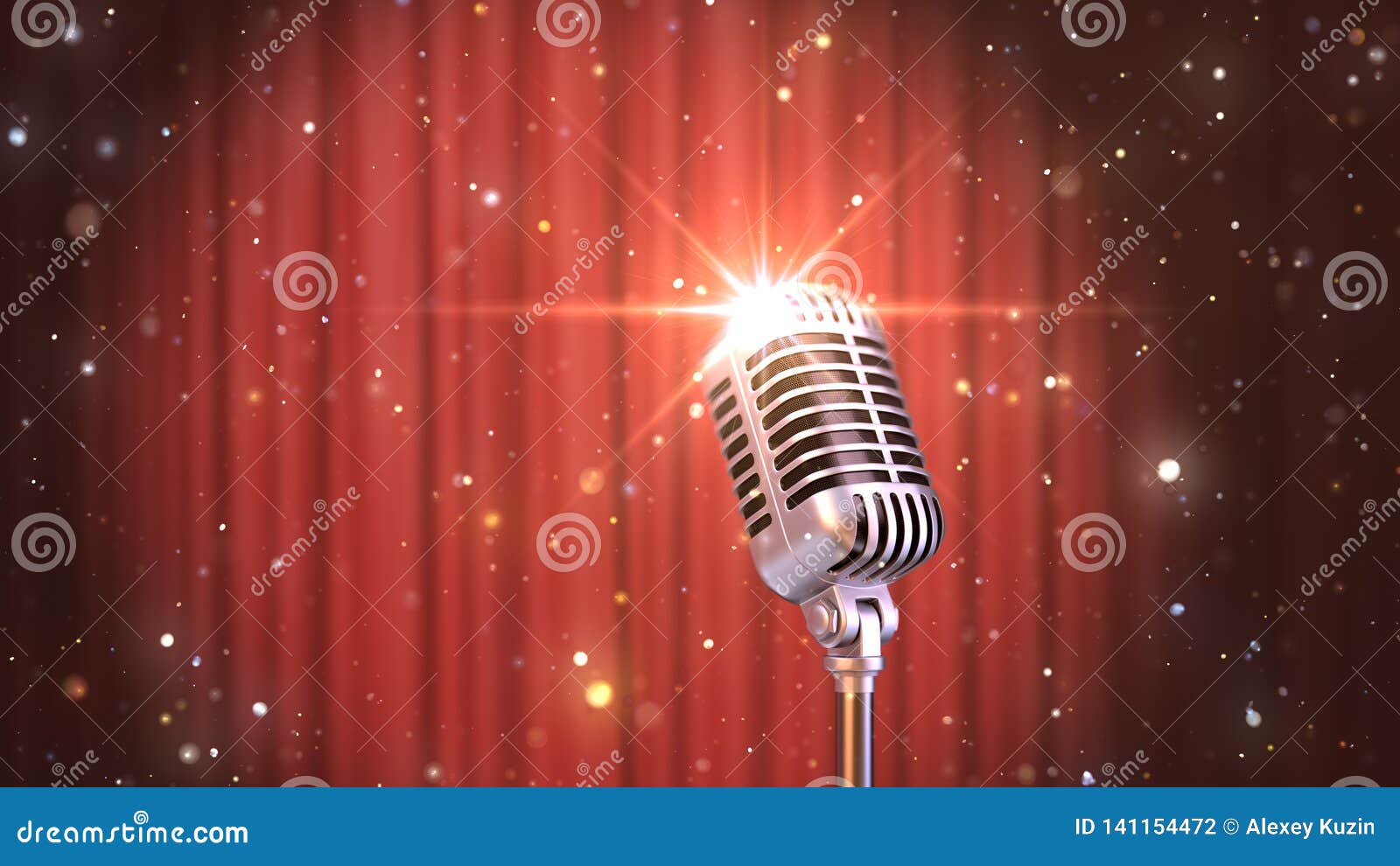 Retro Microphone In Circle. Stock Vector Illustration Isolated On White ...