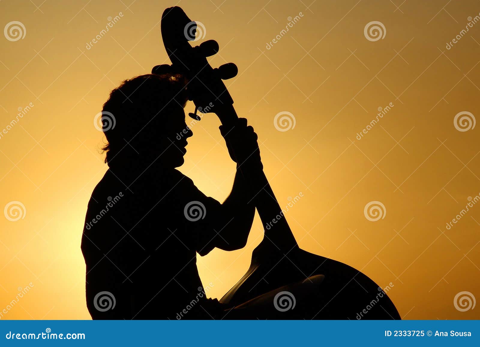 Stand up base silhouette stock image. Image of clip, concert - 2333725