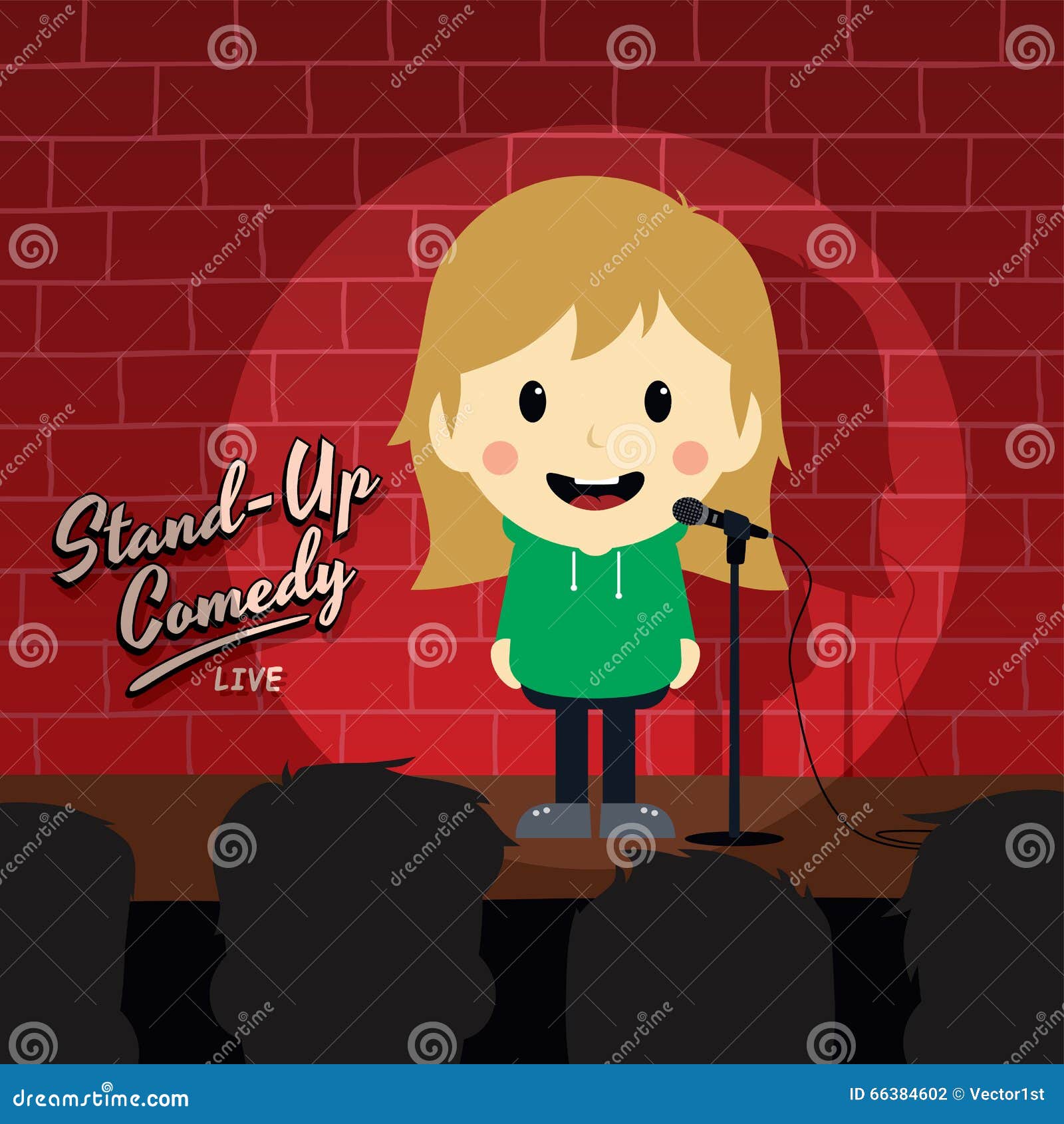 Stand up comedy stock vector. Illustration of hipster - 66384602