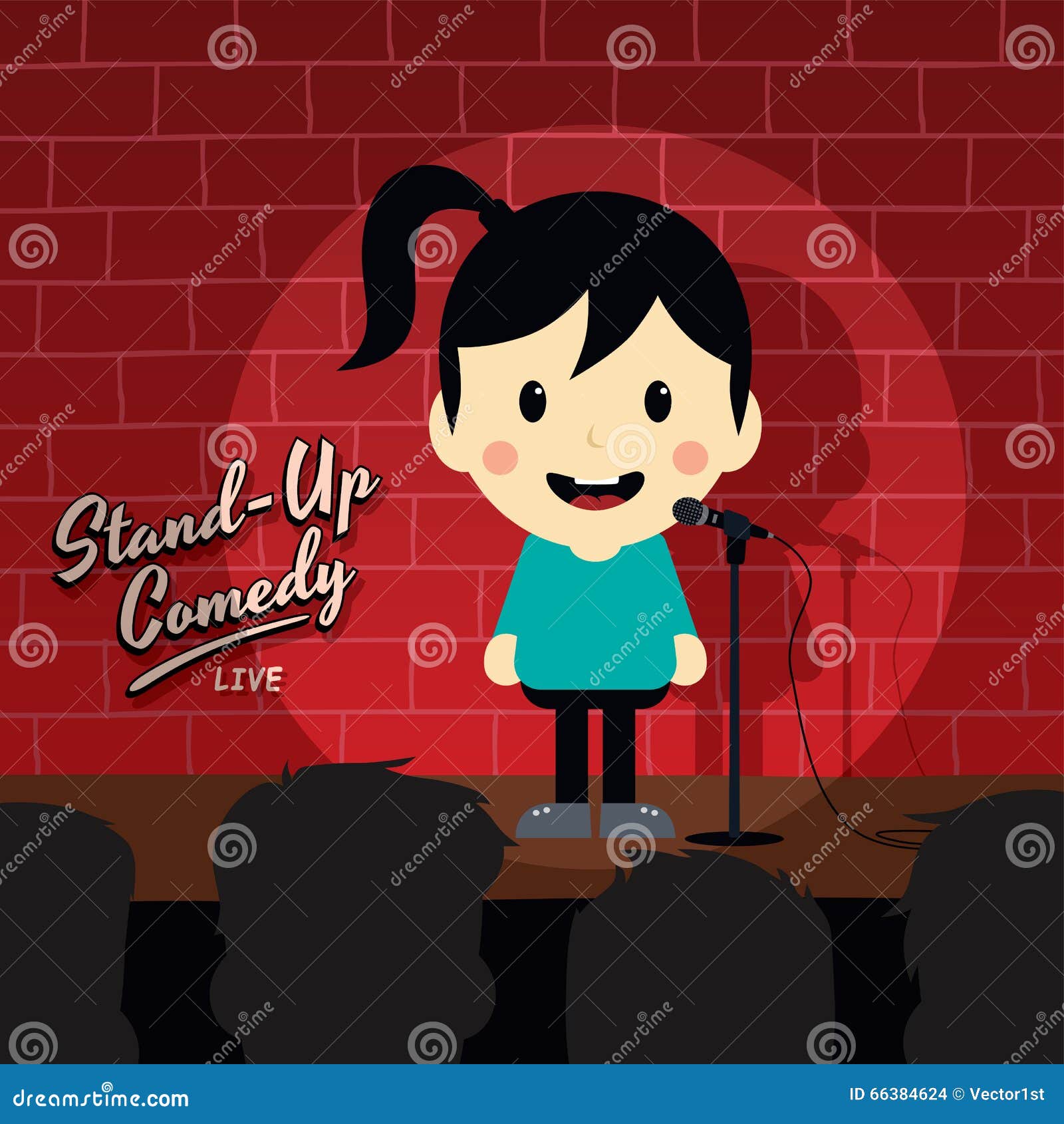 Stand up comedy stock vector. Illustration of modern - 66384624