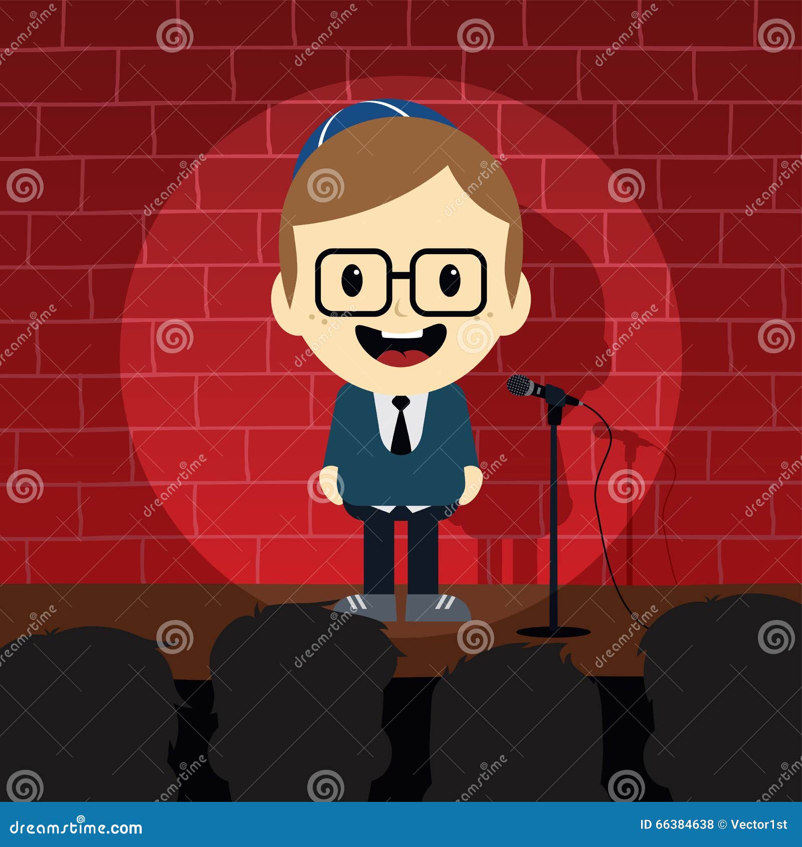 Stand up comedy stock vector. Illustration of stand, smiling - 66384638