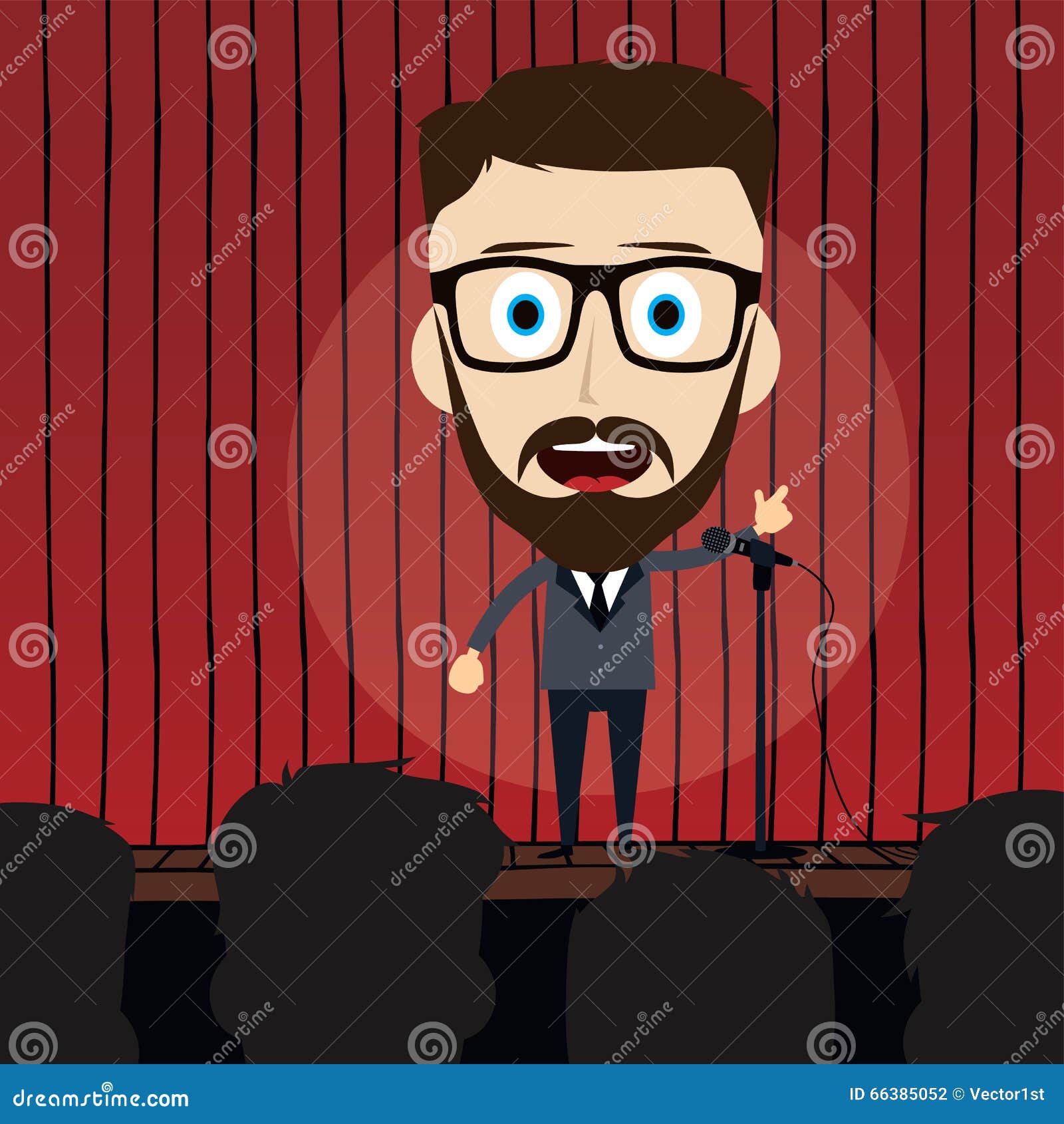Stand up comedy stock vector. Illustration of stand, microphone - 66385052