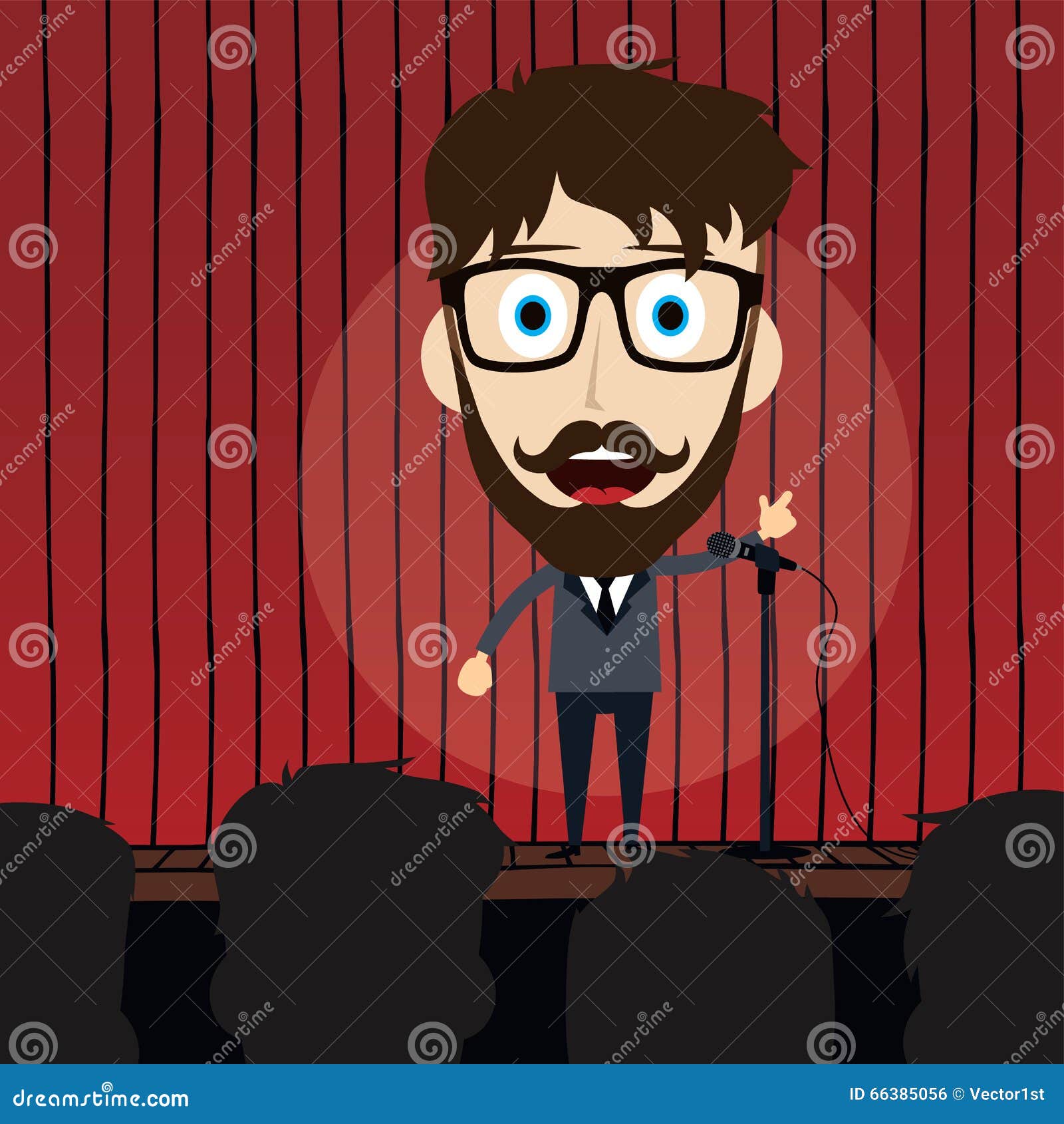 Stand up comedy stock vector. Illustration of comedian - 66385056