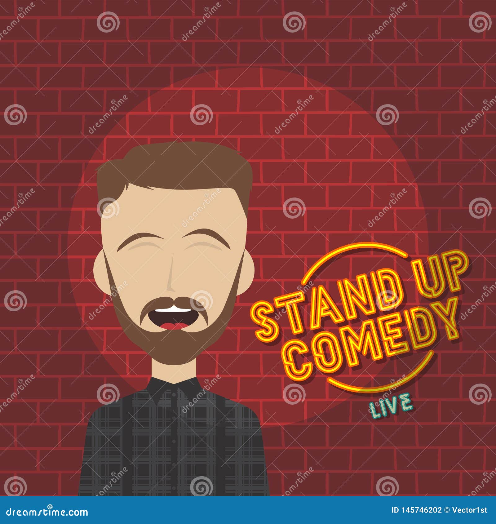 Stand up comedy stock vector. Illustration of tournament - 145746202