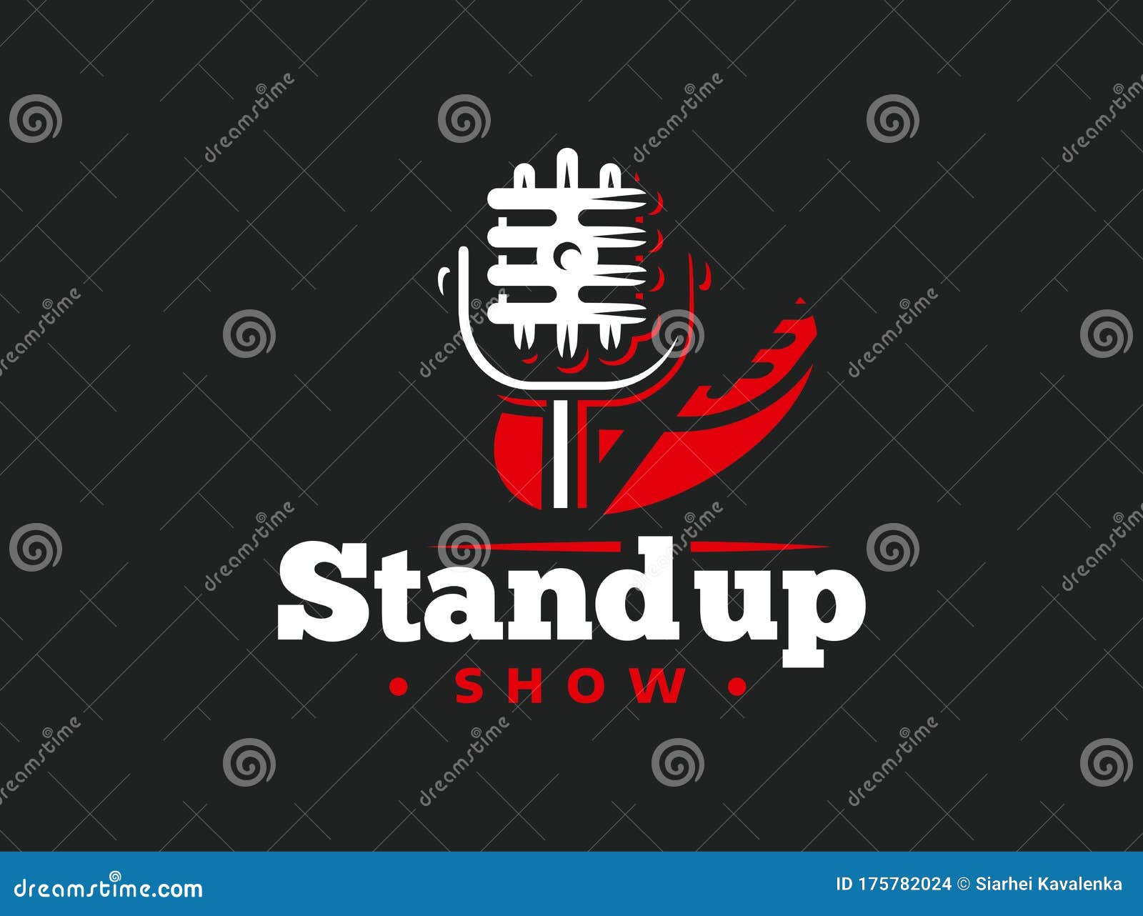 Stand Up Comedy Event Emblem Design Retro Style Vector Illustration