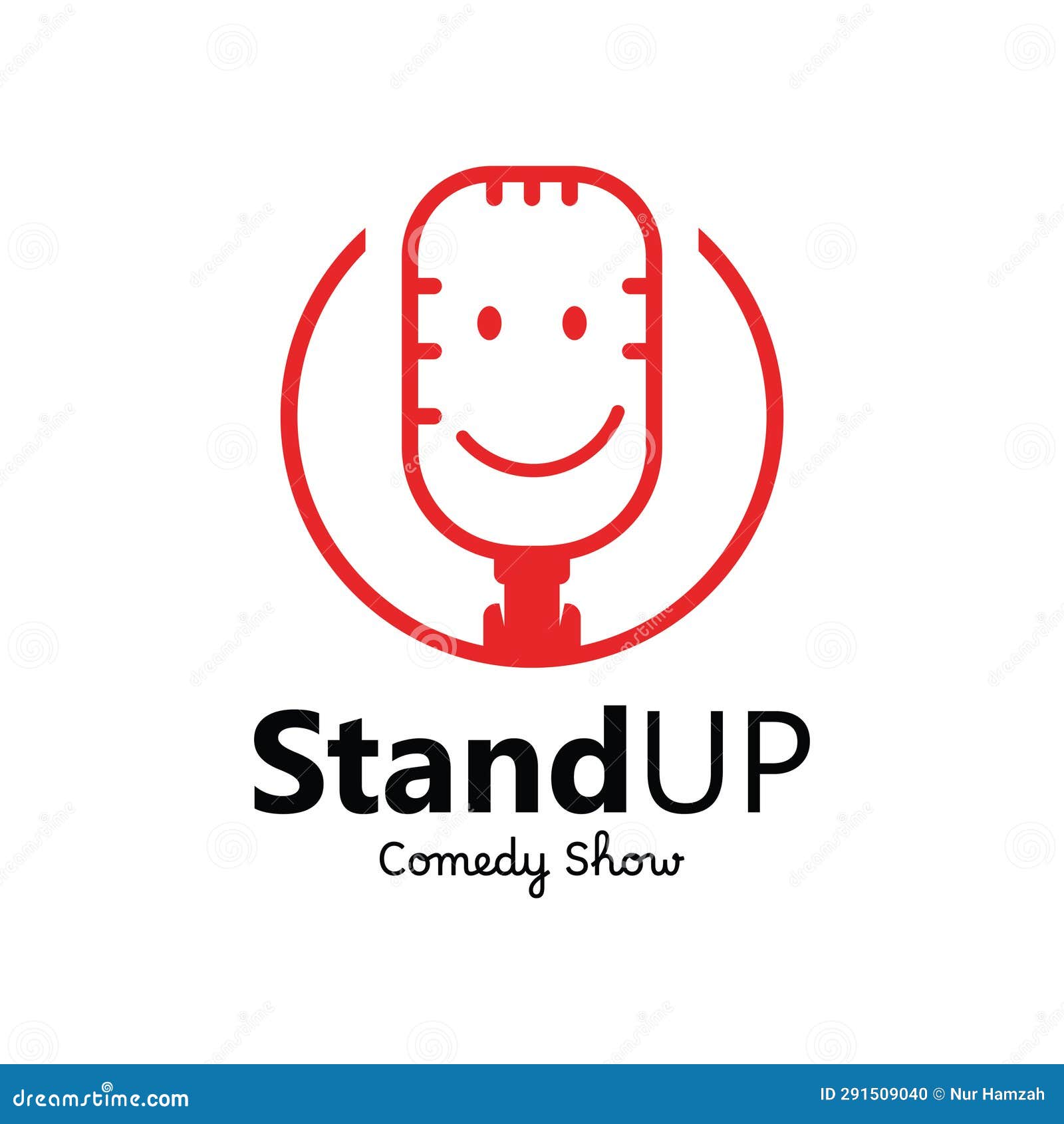 Stand Up Comedy Logo Template with Microphone Stock Vector ...