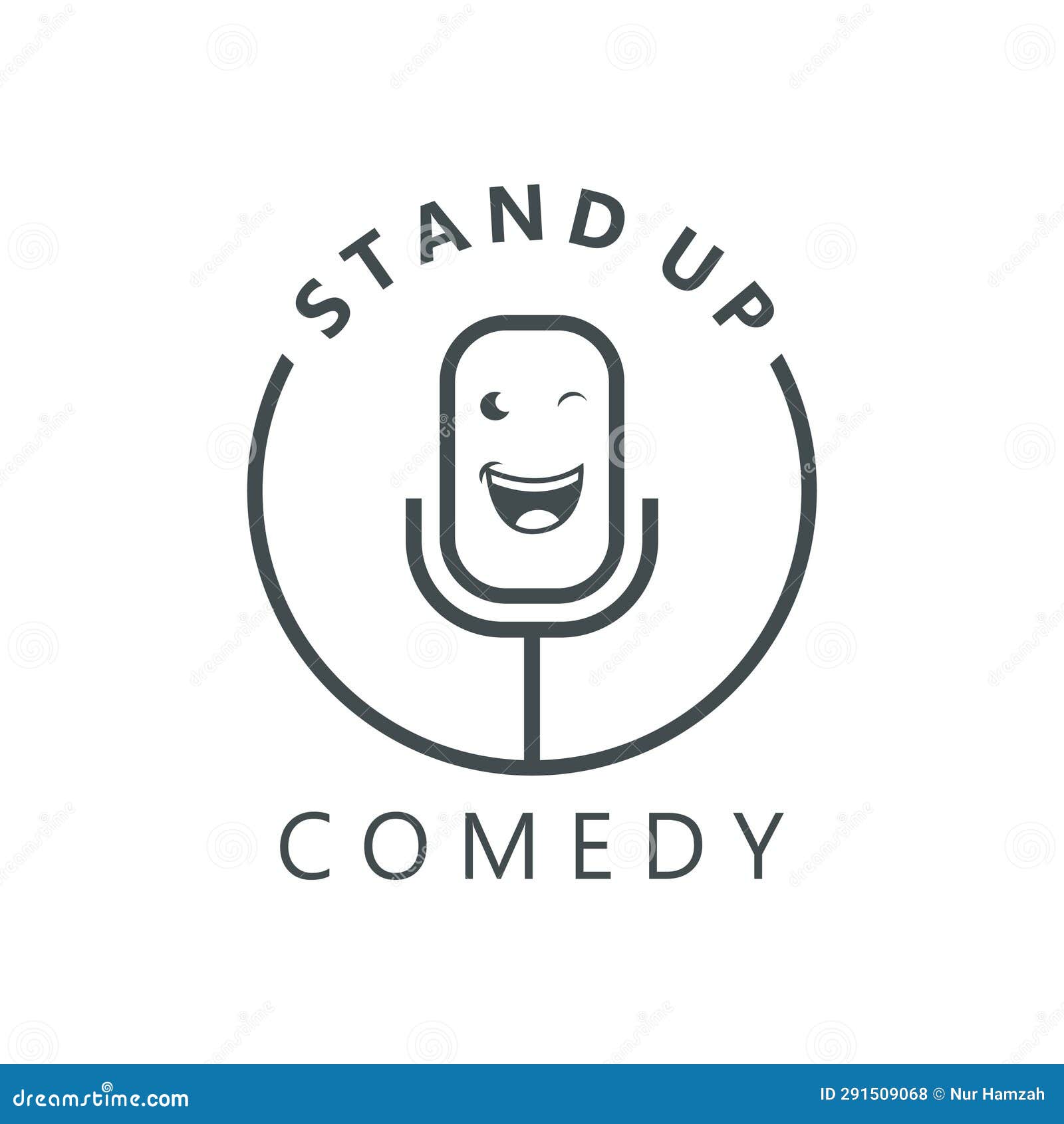 Stand Up Comedy Logo Template with Microphone Stock Vector ...