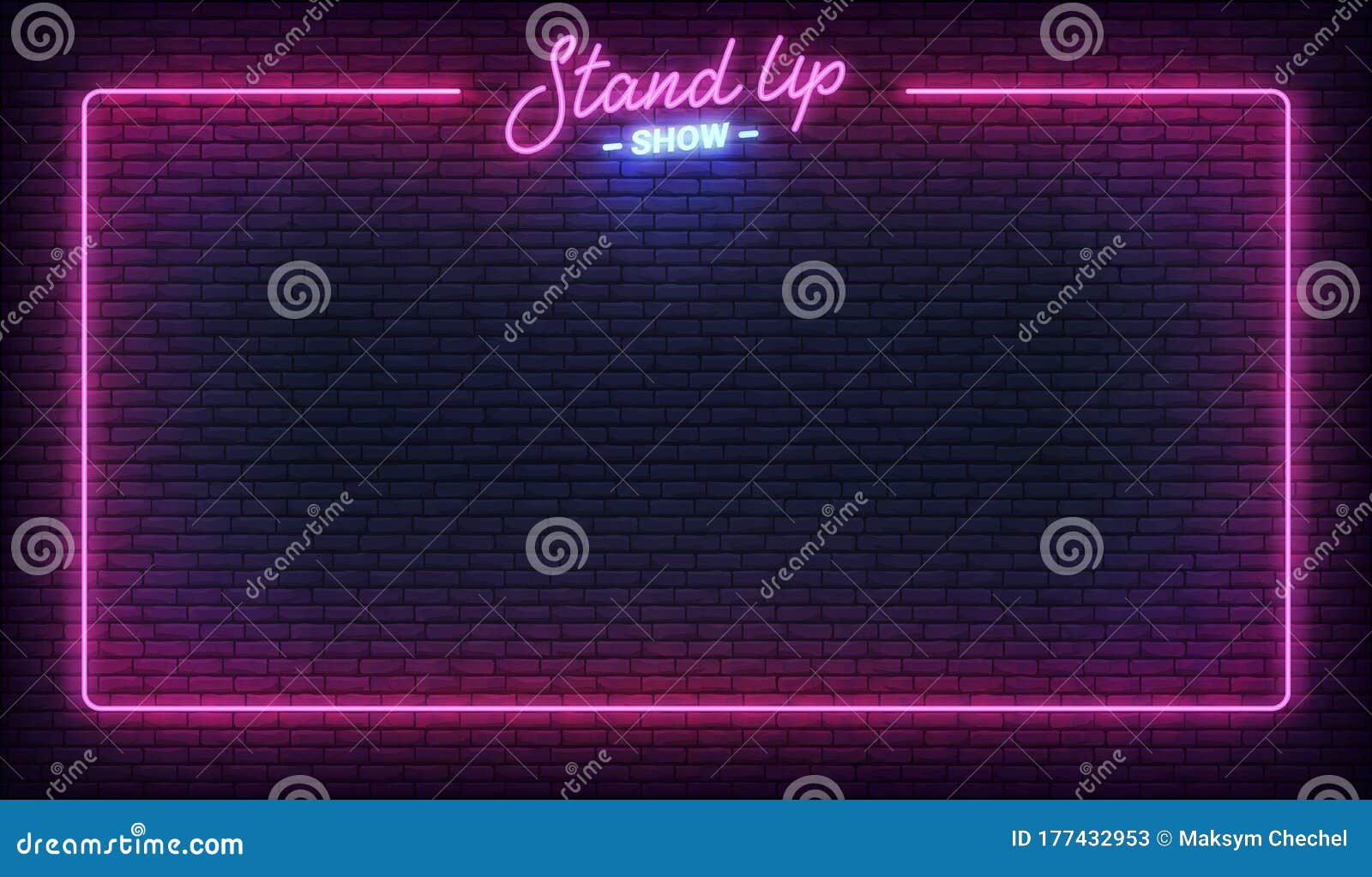 Stand Up Comedy Night Neon Template. Stand Up Lettering And Glowing ...