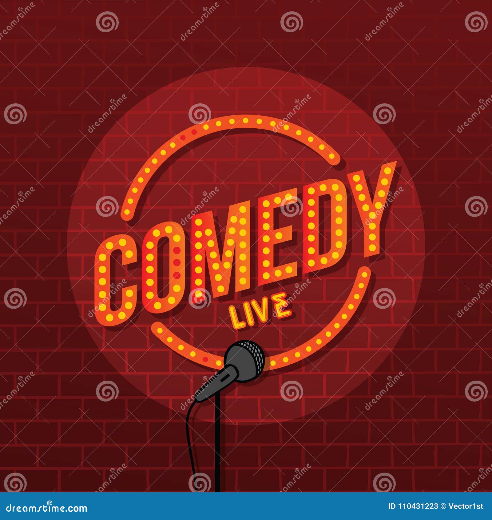 Stand up comedy open mic stock vector. Illustration of sarcastic ...