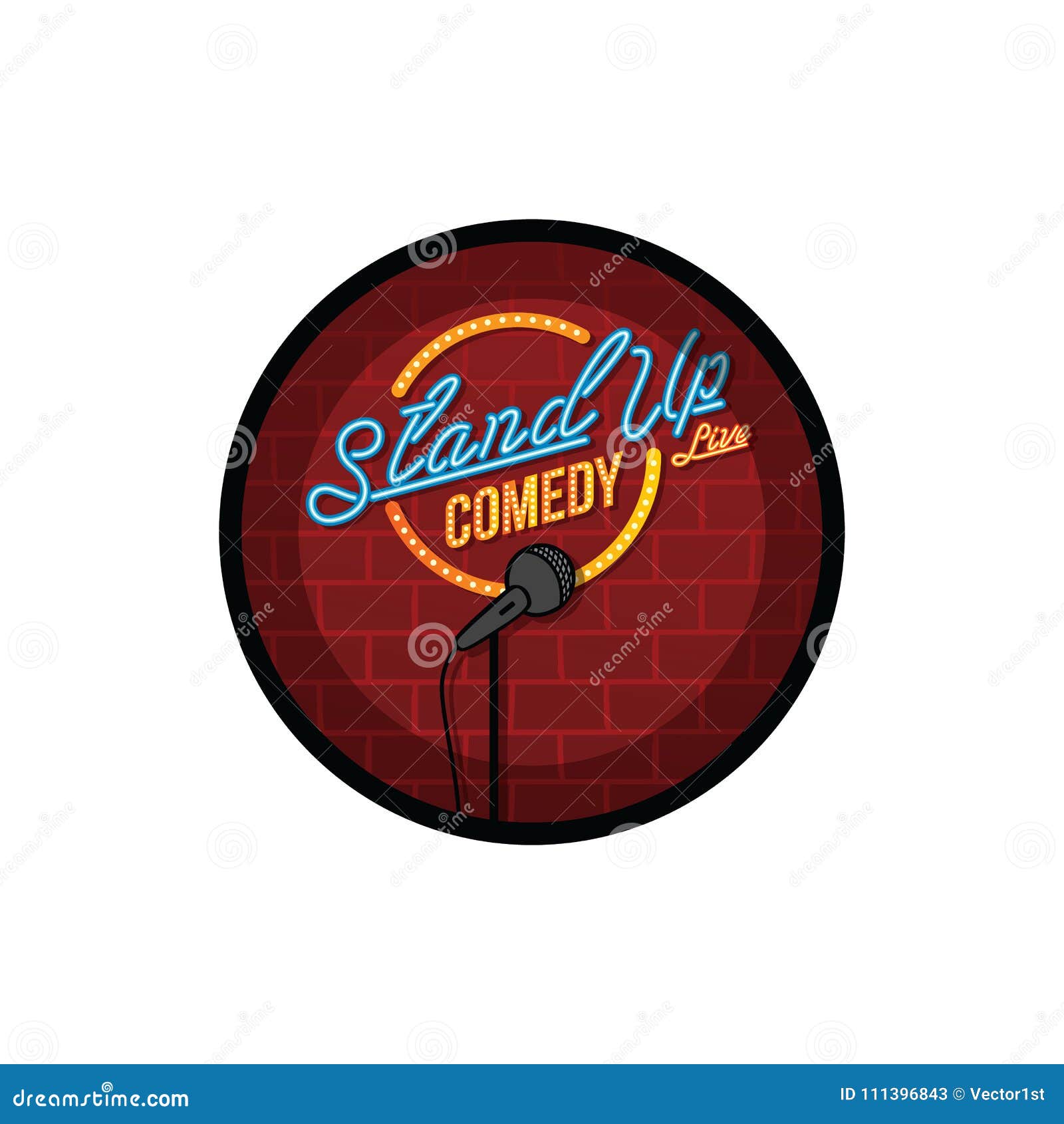 Stand up comedy open mic stock vector. Illustration of comedian - 111396843