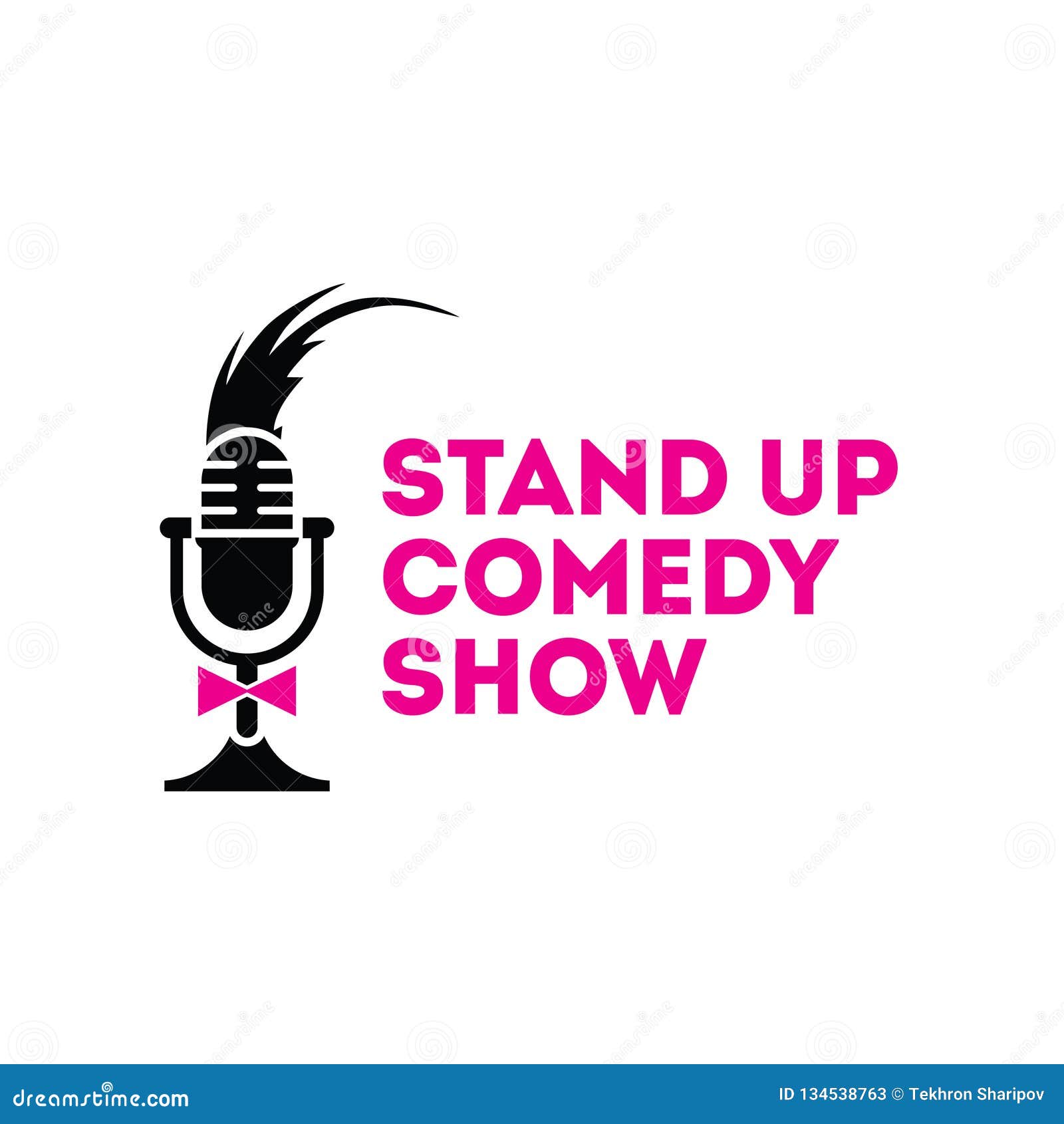 Stand Up Comedy Show Mic Sign Emblem Stock Vector Illustration Of
