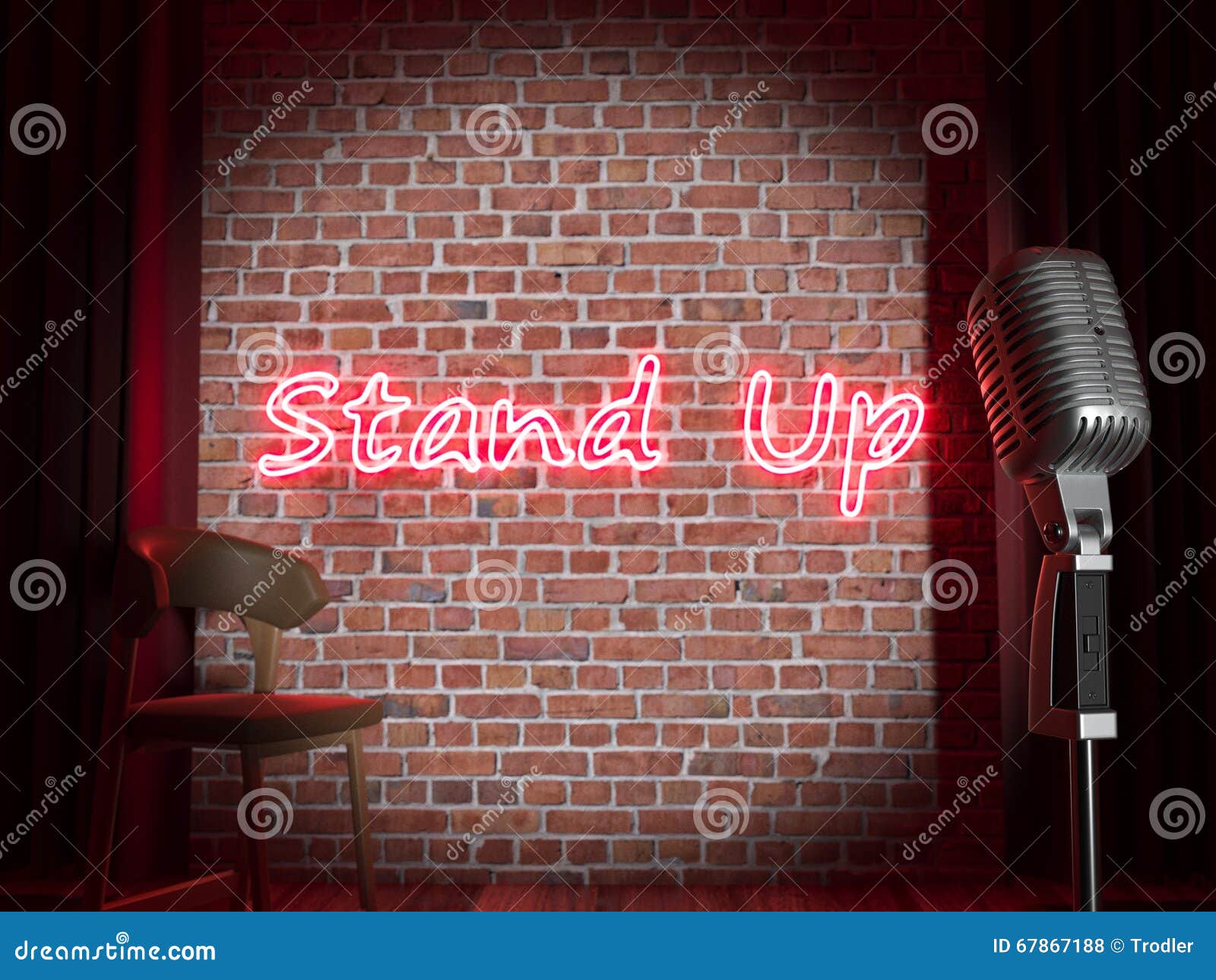 Stand-Up-Comedy-Stadium stock abbildung. Illustration von fall - 67867188
