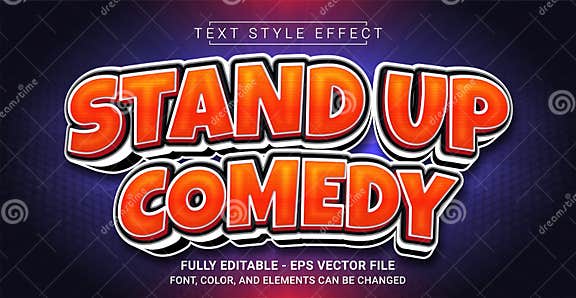 Stand Up Comedy Text Style Effect. Editable Graphic Text Template Stock ...