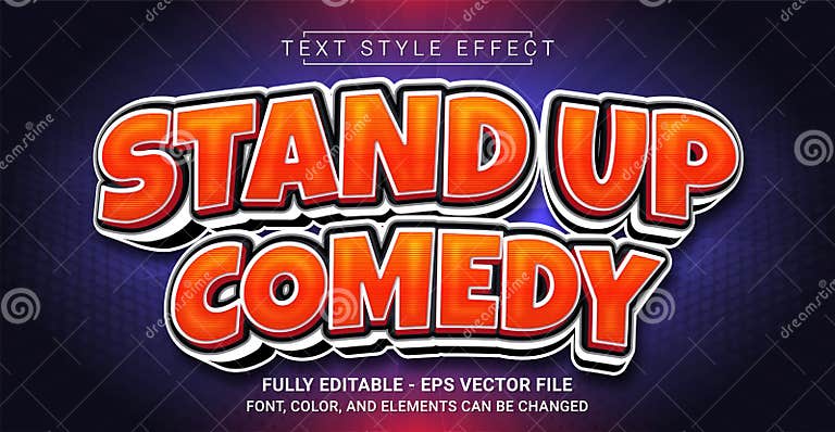 Stand Up Comedy Text Style Effect. Editable Graphic Text Template Stock ...