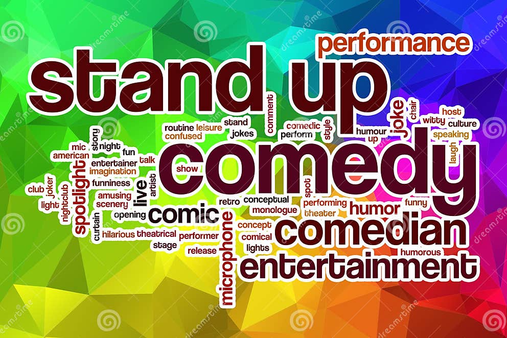 Stand Up Comedy Word Cloud with Abstract Background Stock Illustration ...