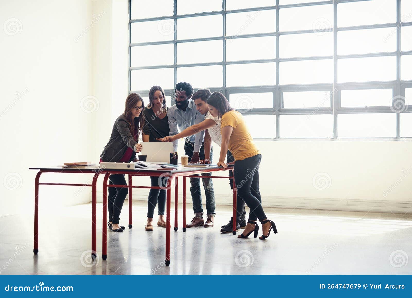 Stand Up and Create, Lets Do this. Creative Employees Having a Meeting ...
