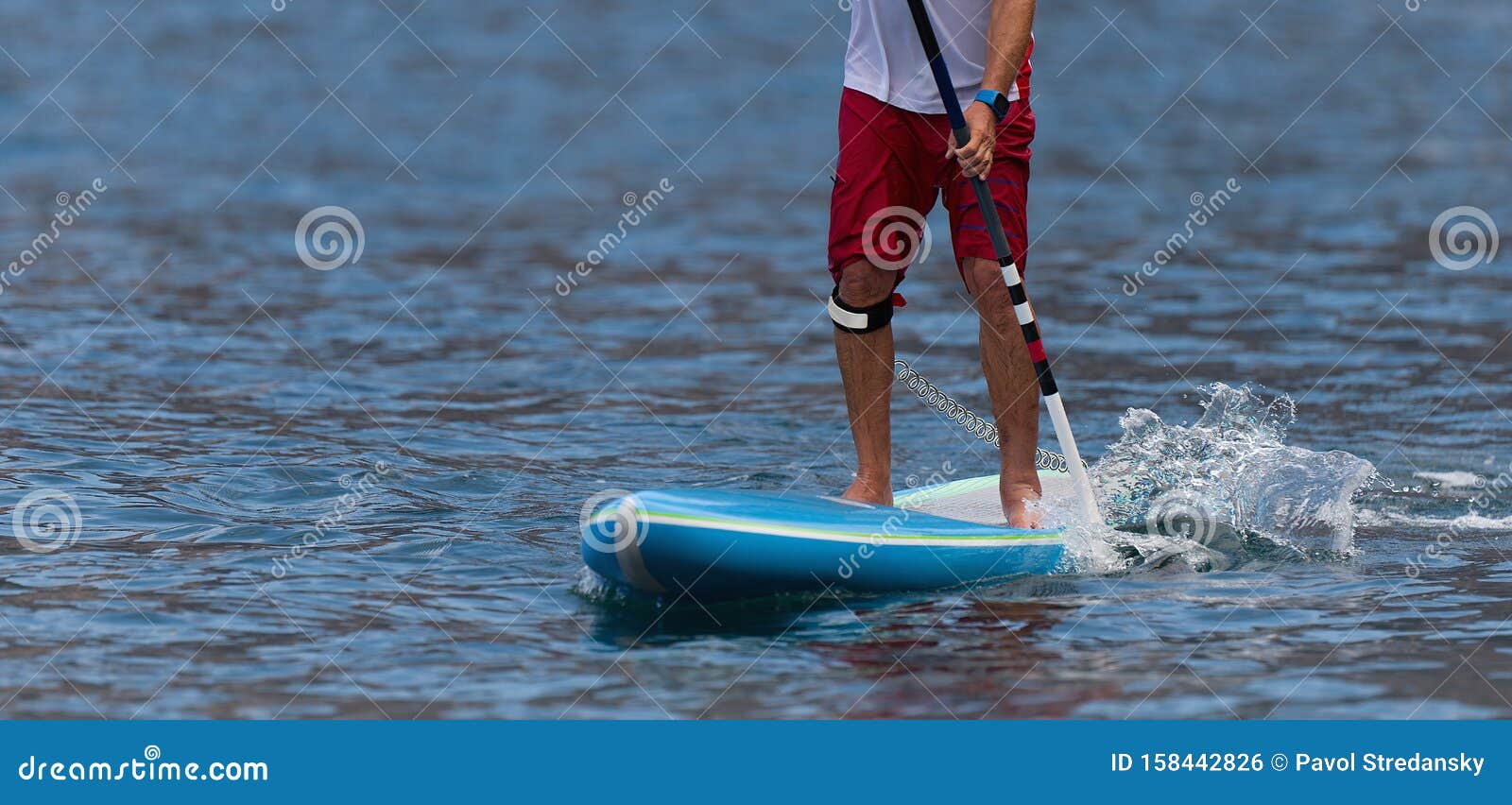 Stand Up Paddle Board Man Paddle Boarding Stock Photo - Image of person ...