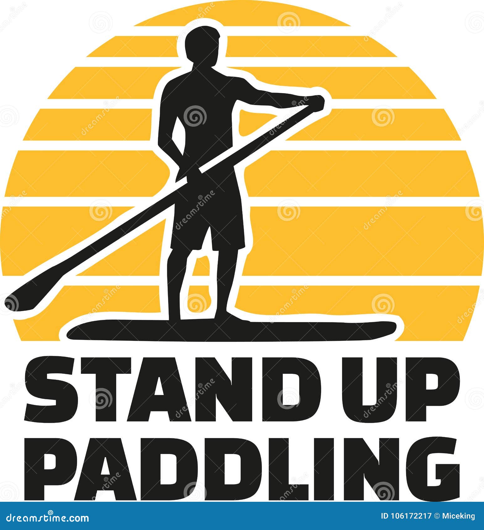 Stand up paddle icon stock vector. Illustration of paddling - 106172217