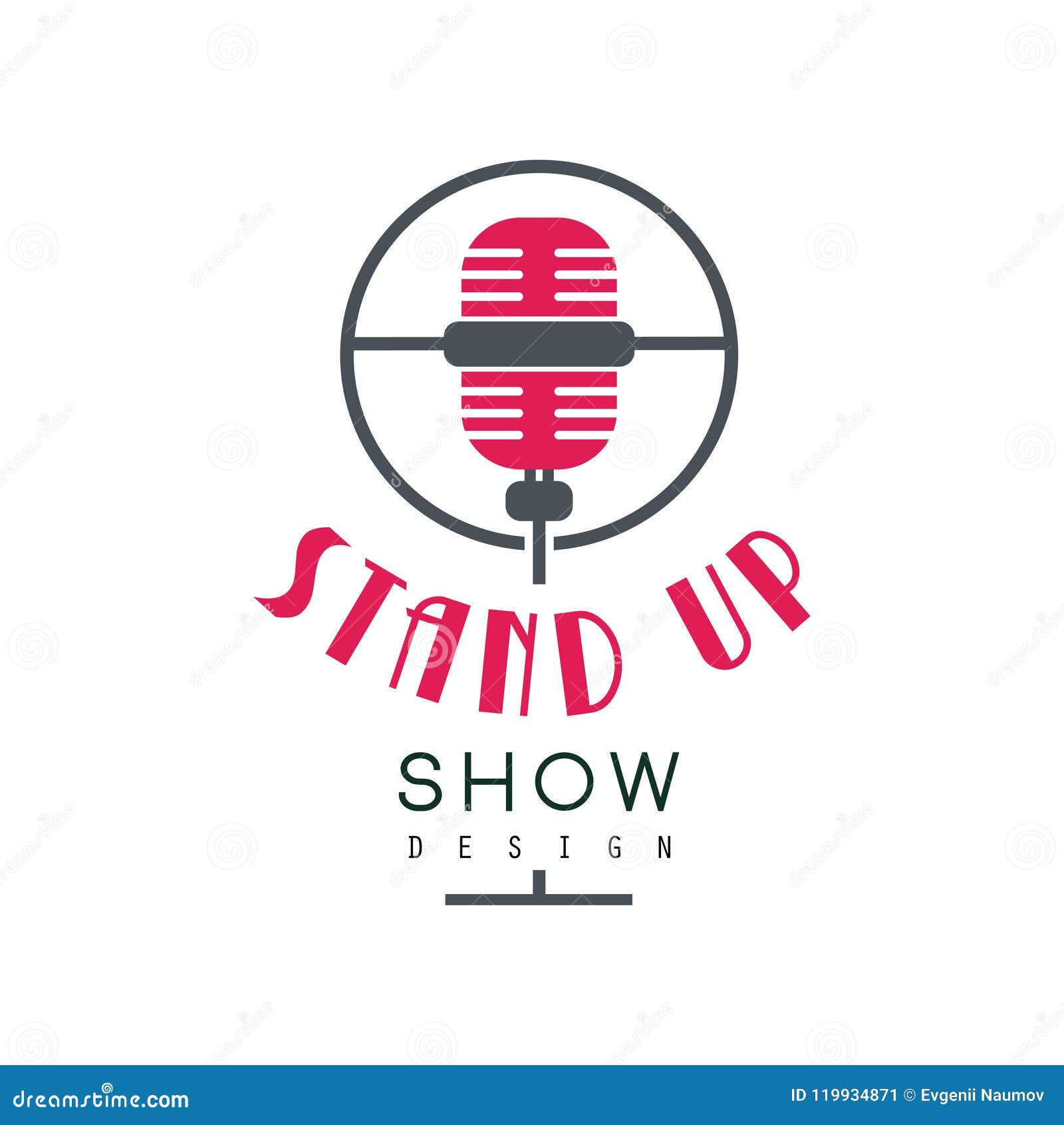Standup Show Signs Neon Comedy Club And Open Microphone Icons