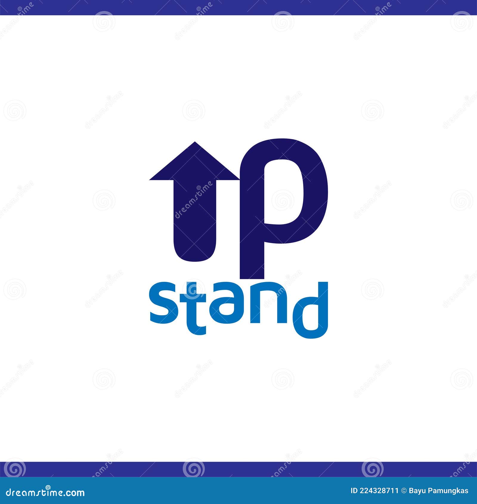 Stand Up Text Logotype Vector Template Stock Vector - Illustration of ...