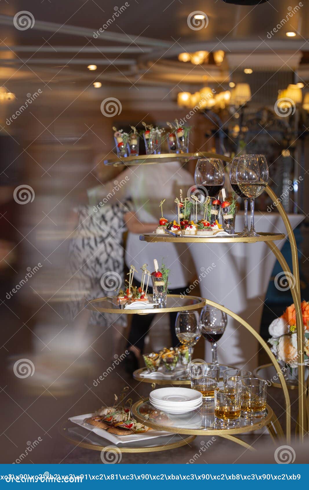 A Stand for Various Snacks at the Event. Catering on Holiday Stock ...