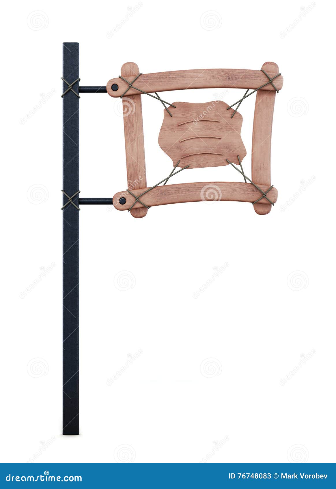 Stand with a wooden sign. stock illustration. Illustration of cartoon ...