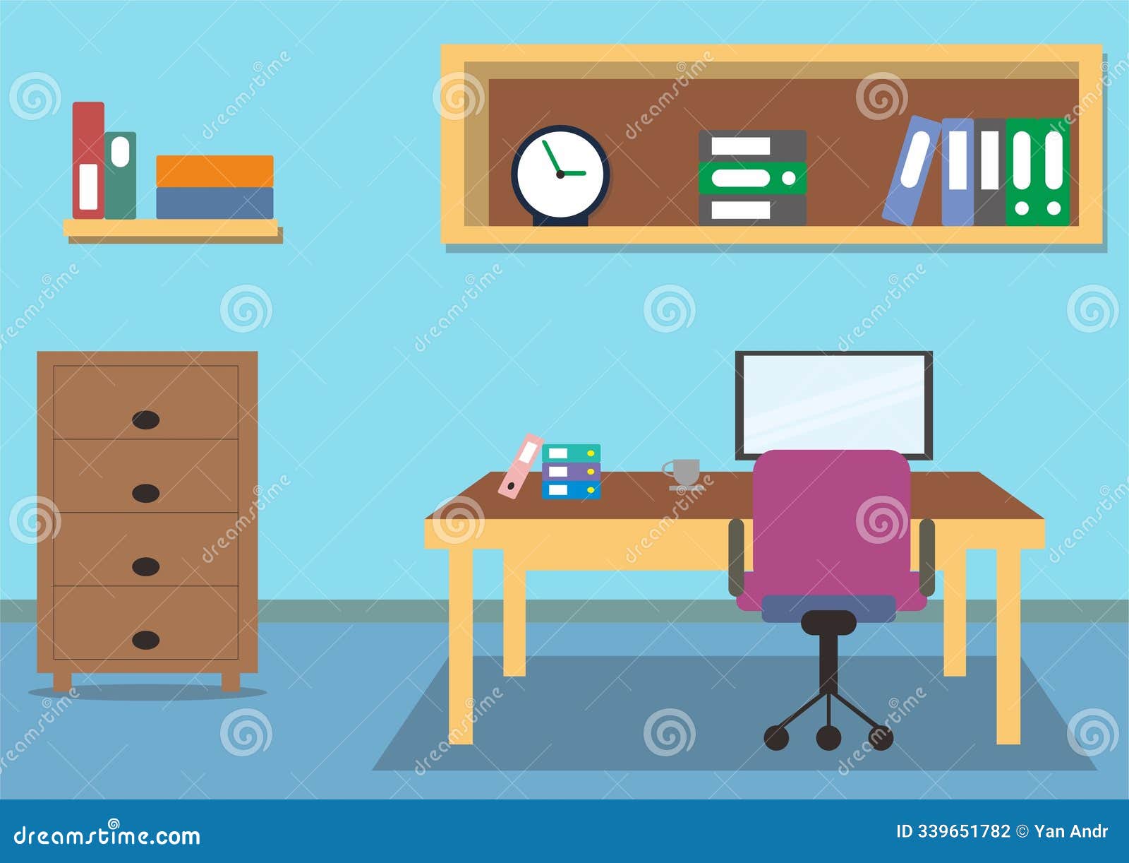 Standar Office Design in Home for Work Again Stock Illustration ...