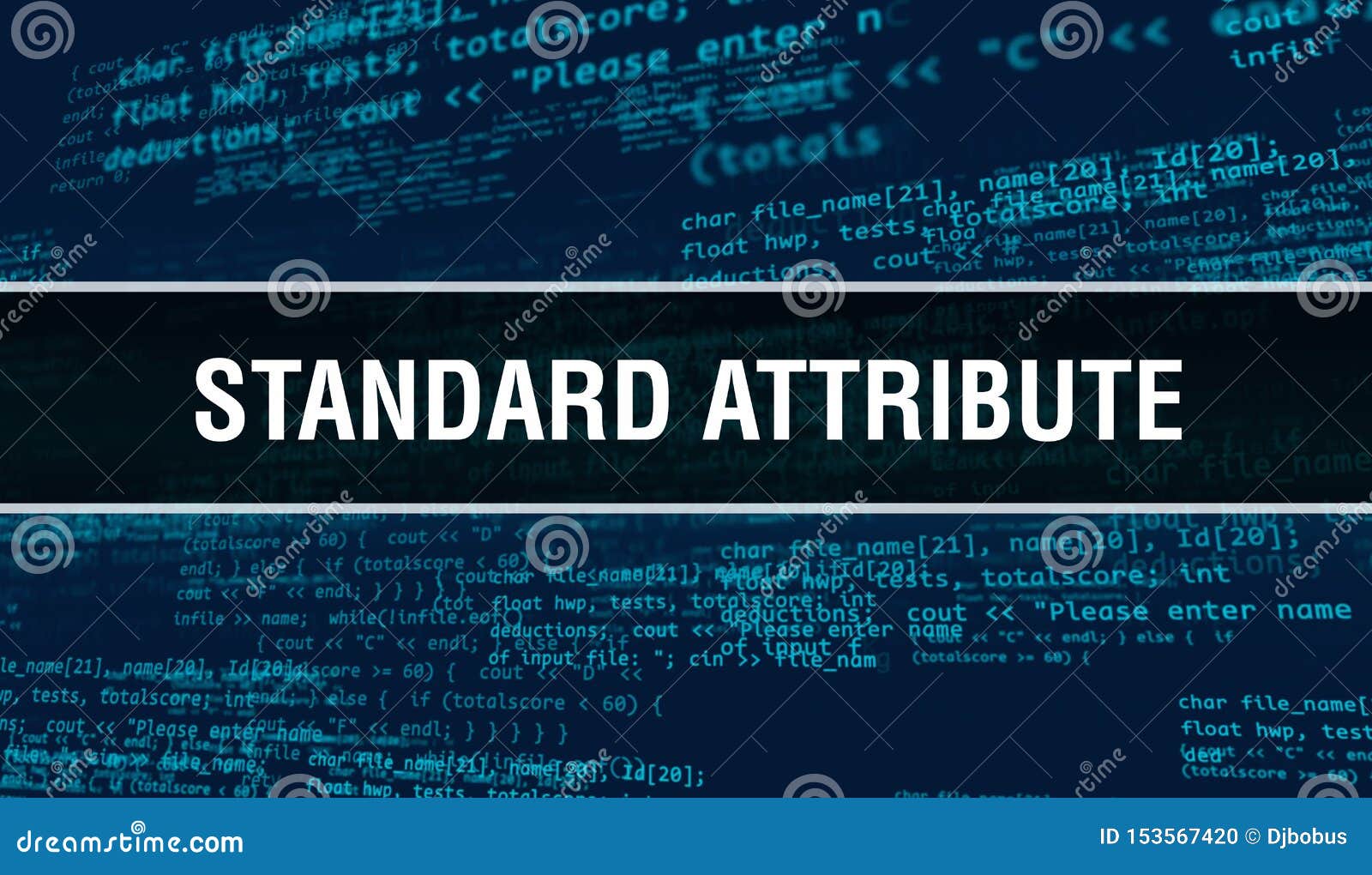 Standard Attribute With Abstract Technology Binary Code Backgrounddigital Binary Data And